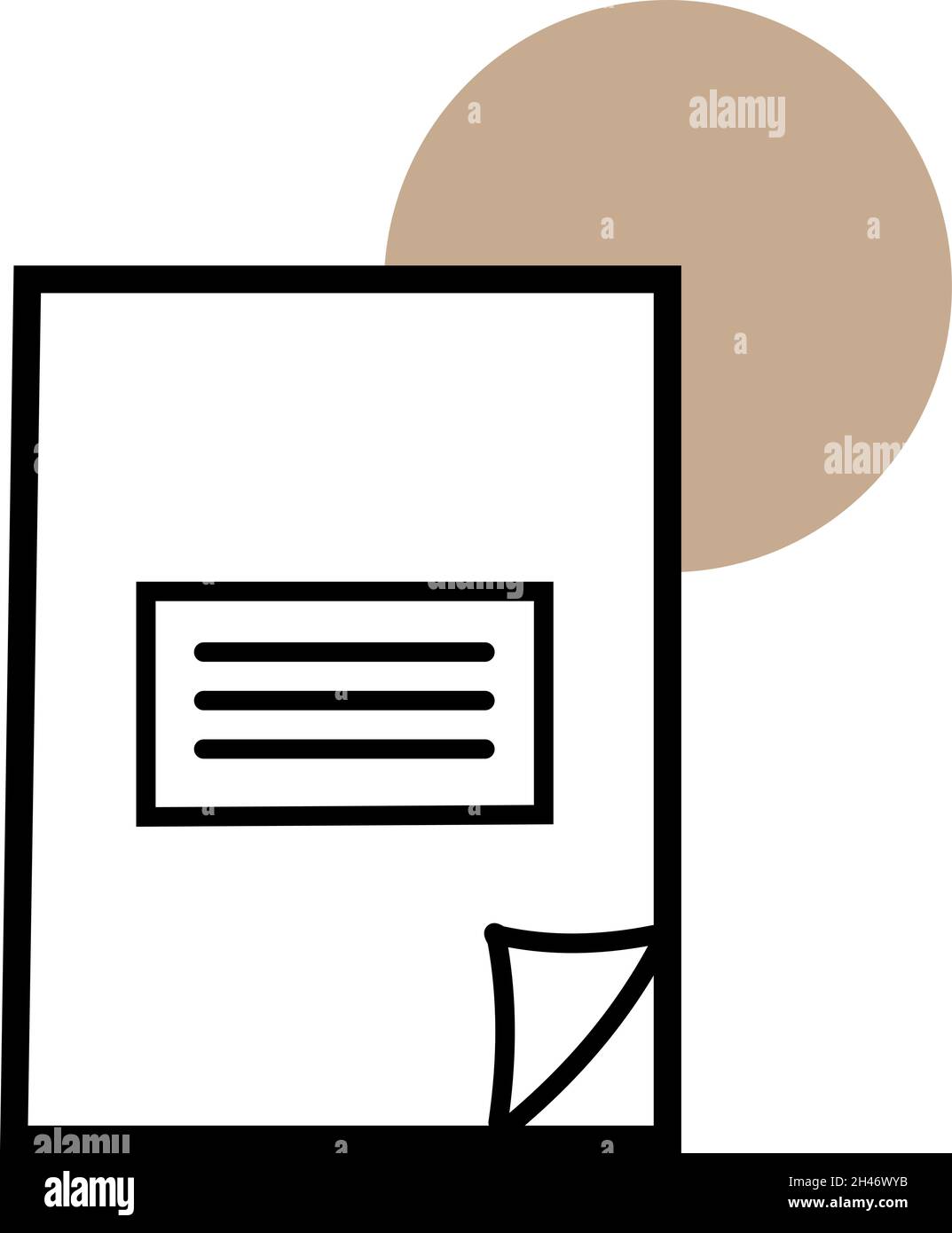 Simple old notebook, illustration, vector, on a white background Stock ...