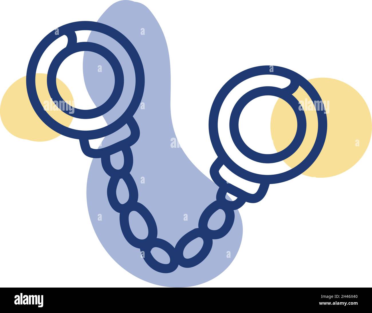 Police handcuffs, illustration, vector, on a white background Stock ...