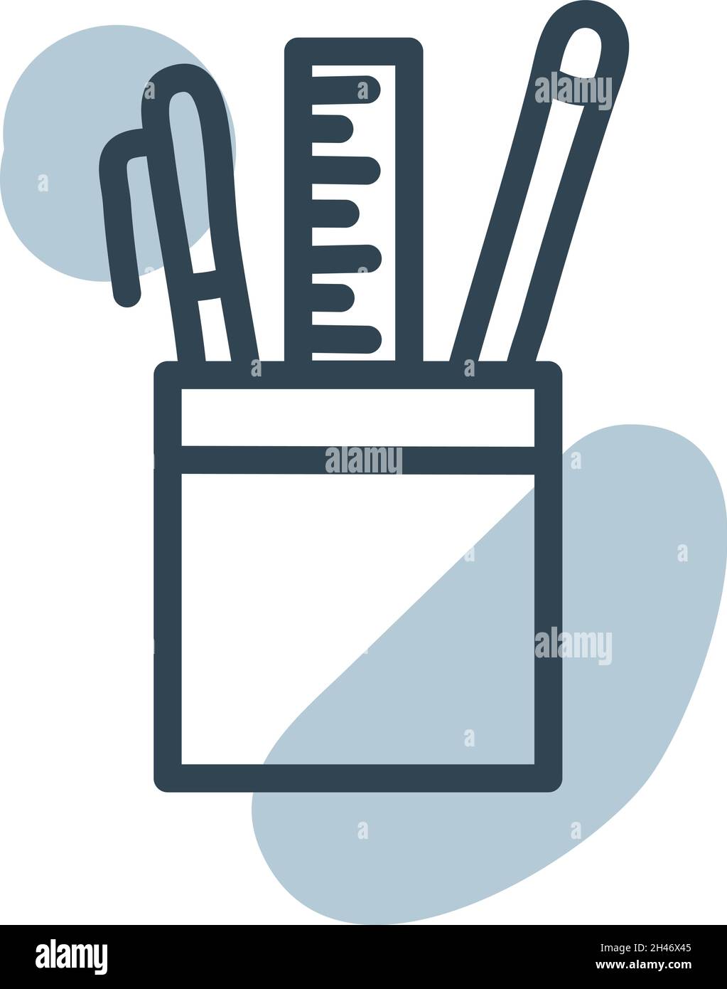 Office pens, illustration, vector, on a white background Stock Vector ...