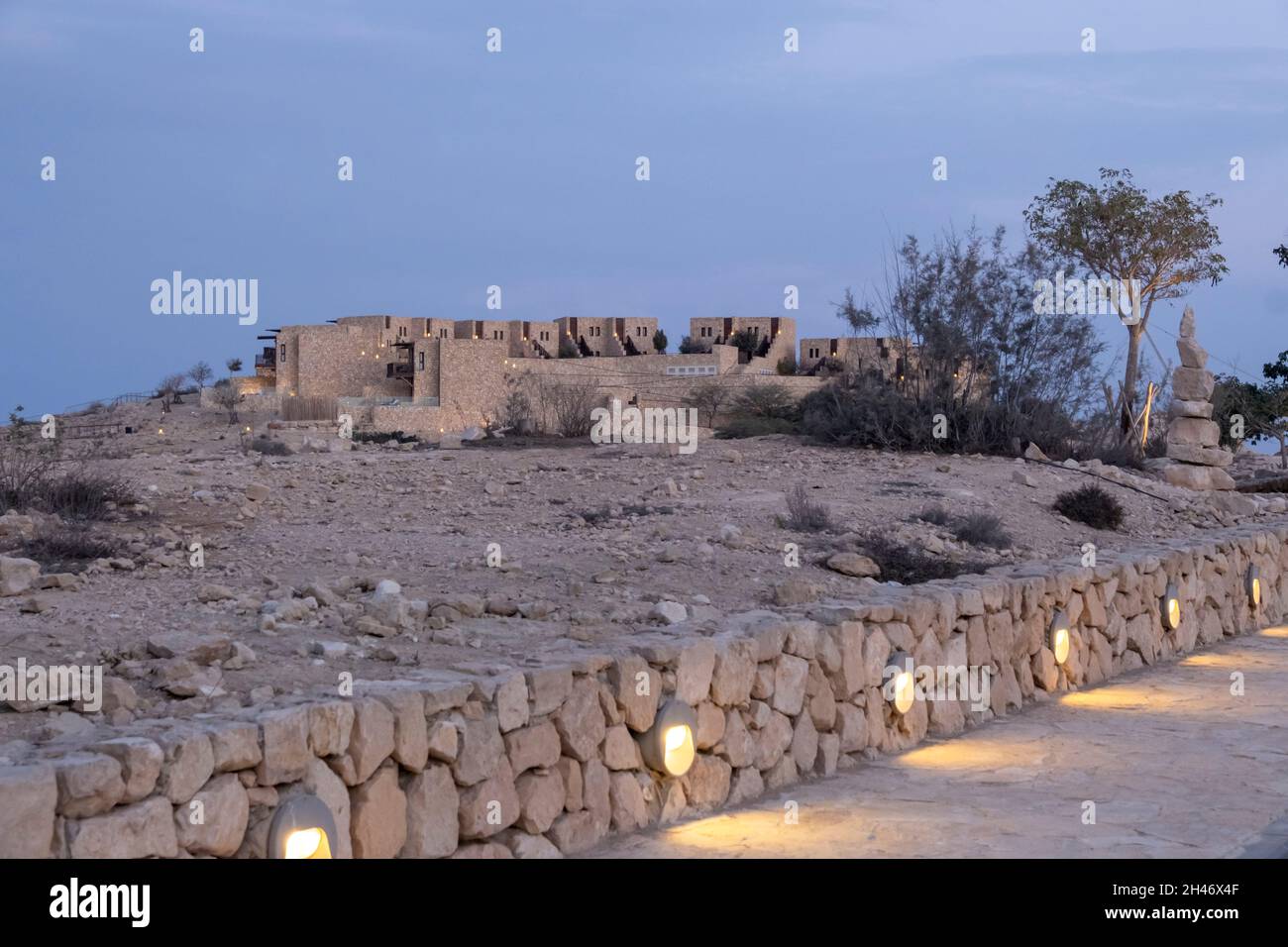 View of the spa resort Beresheet Hotel in the Negev desert southern ...