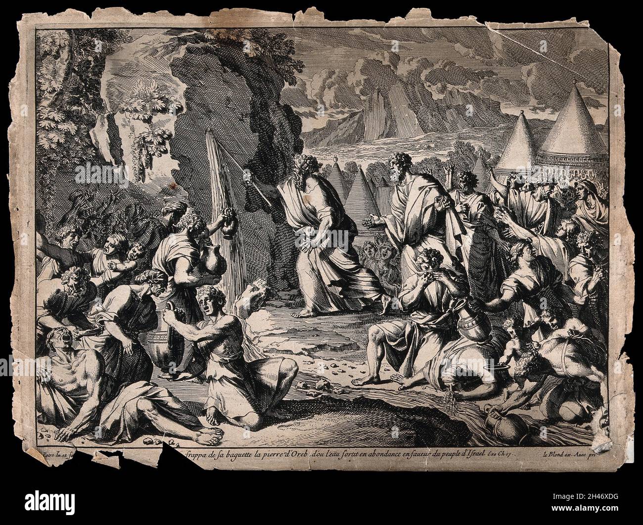 Moses draws water from the rock, and the Israelites quench their thirst ...