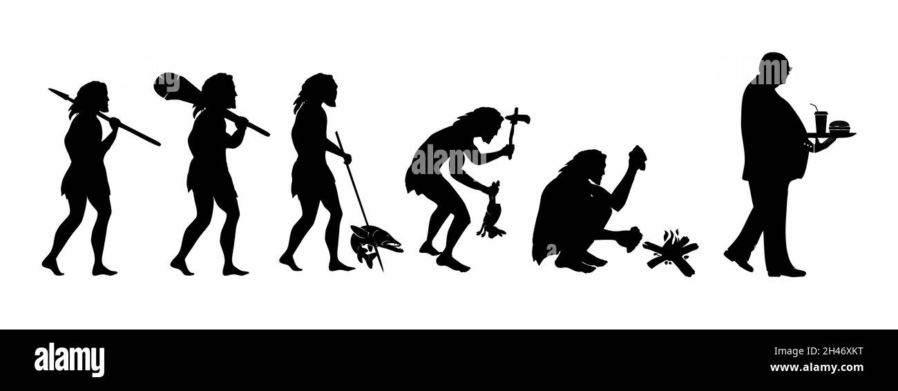 Neanderthal man illustration Black and White Stock Photos & Images - Alamy