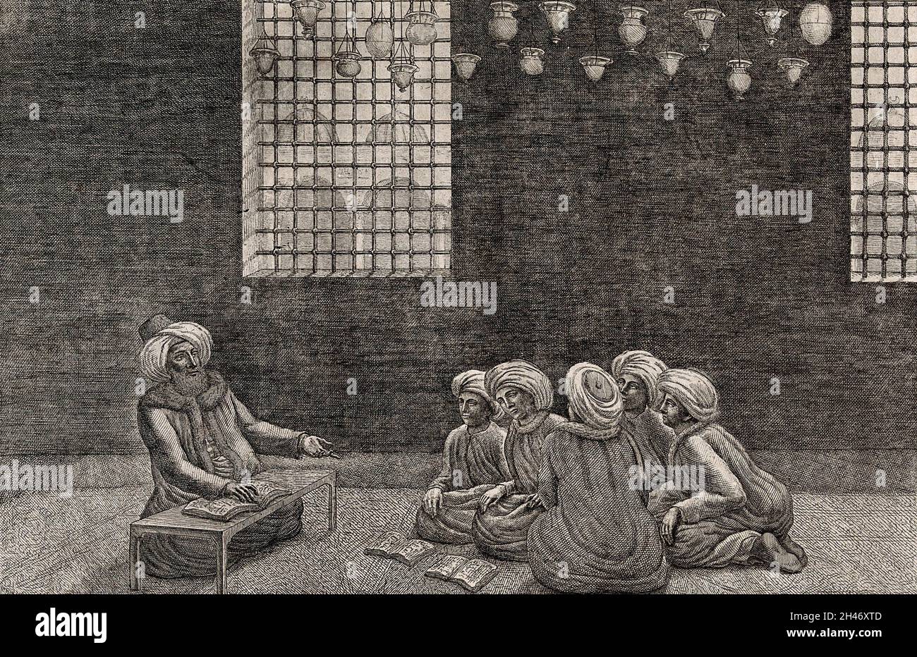 A mullah explaining the Law to a group of pupils, in Constantinople ...