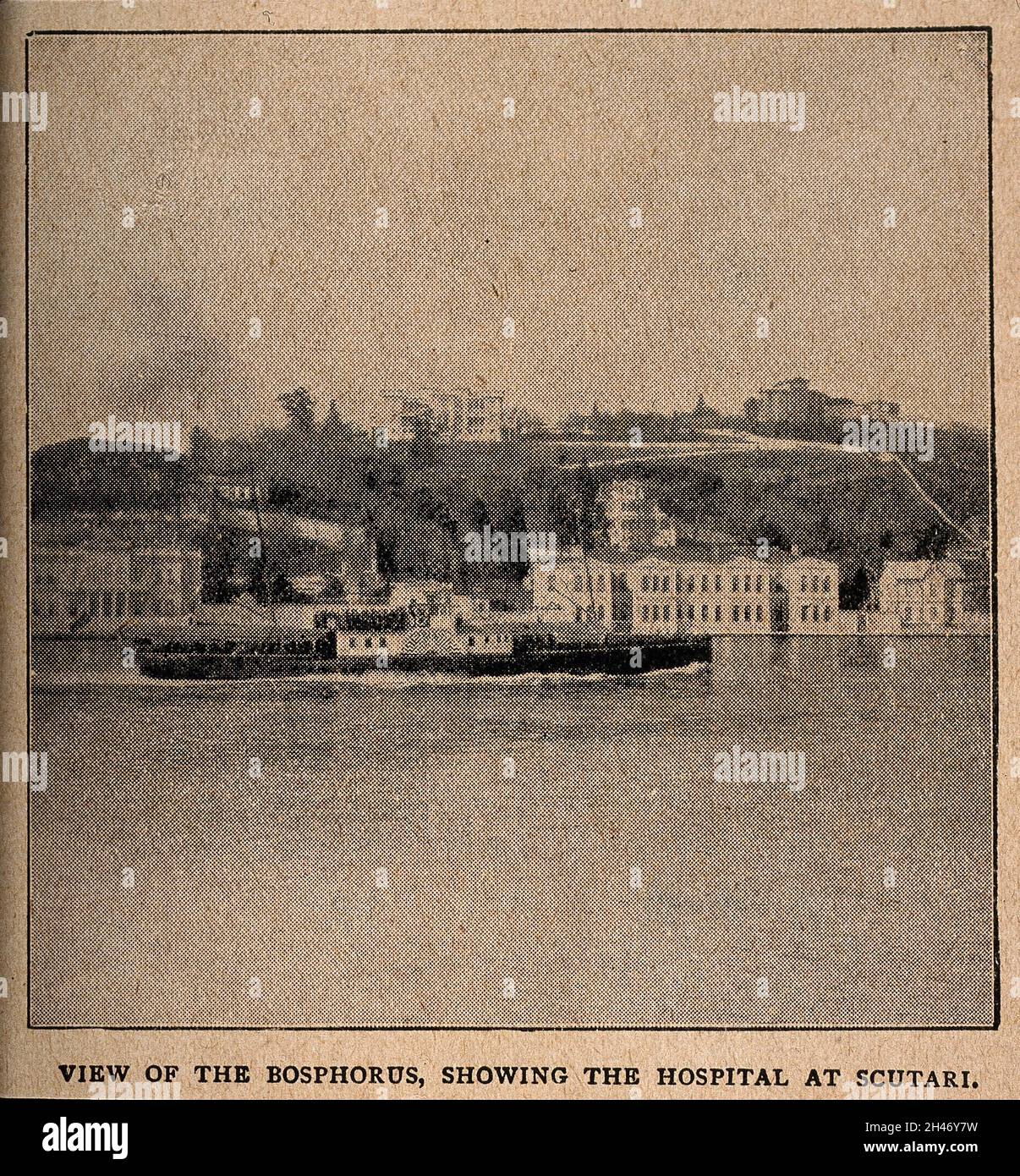 Crimean War: showing the strait Bosphorus and the hospital at Scutari ...