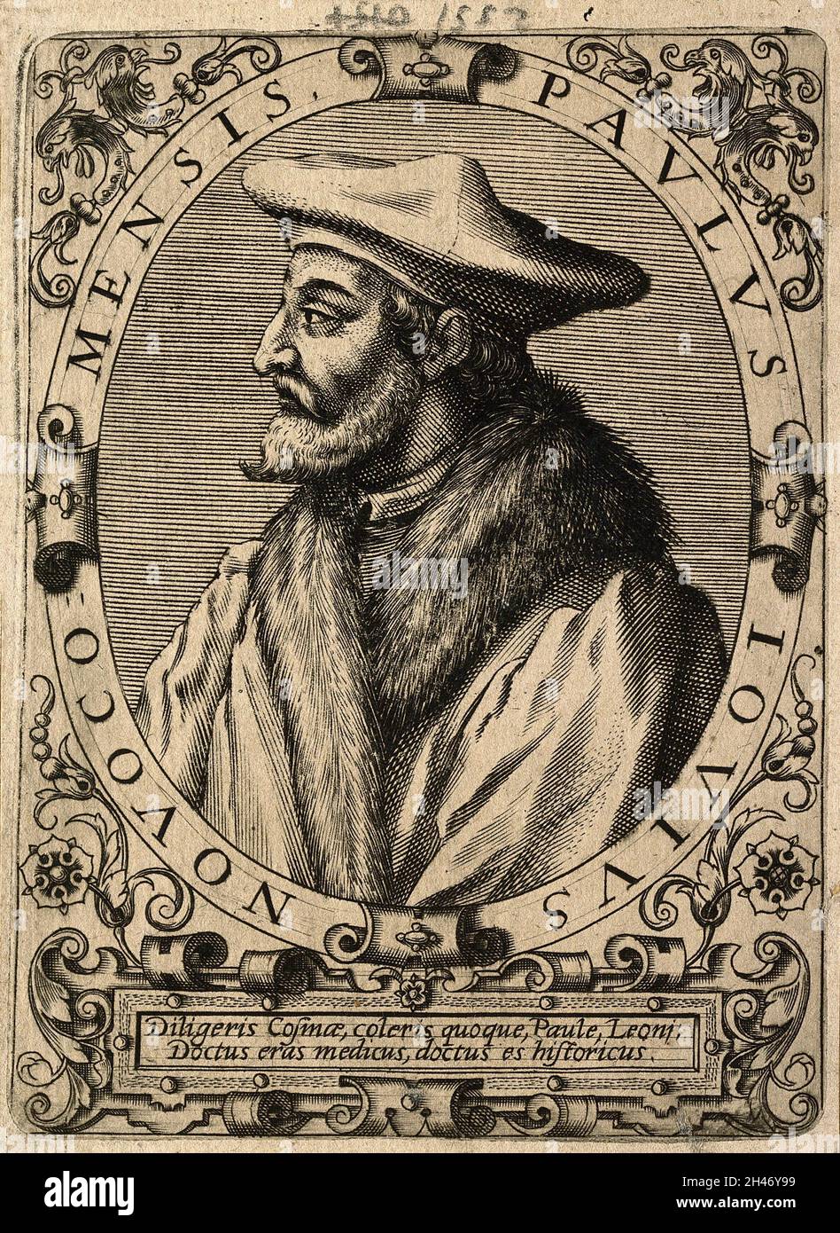 Paolo Giovio. Line engraving by T. de Bry, 1645 Stock Photo - Alamy