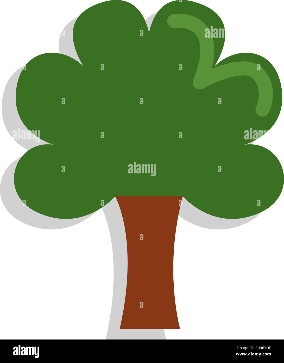 One green tree, illustration, vector, on a white background Stock ...