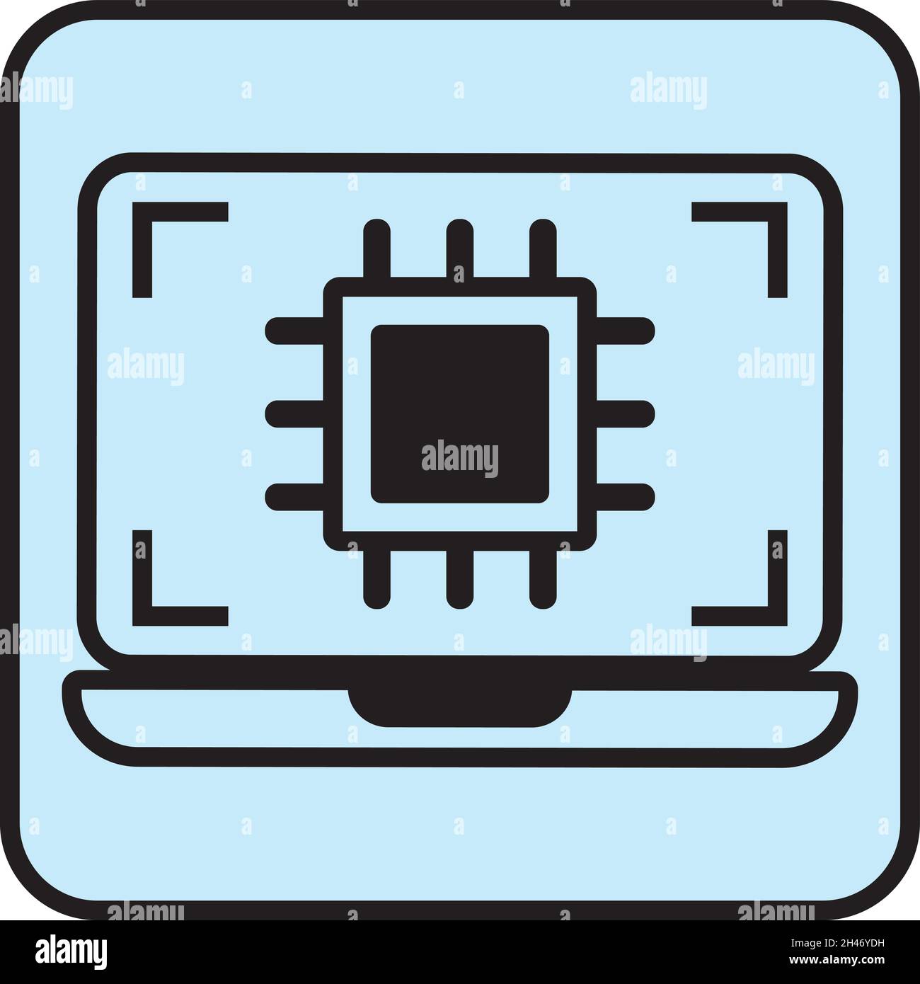 Computer chip, illustration, vector, on a white background Stock Vector ...