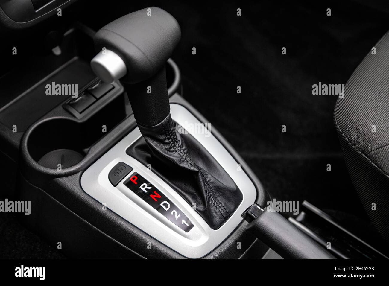 Gear shift. automatic transmission gear of car , car interior Stock ...