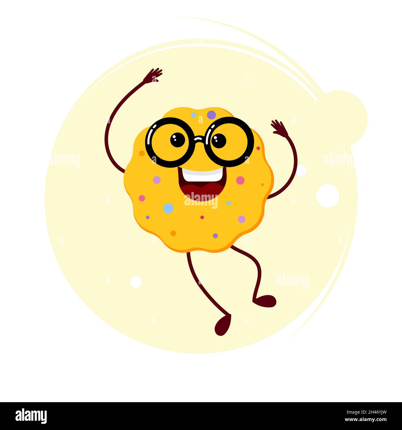 Smart cookies biscuit happy laughting . Concept vector illustration ...
