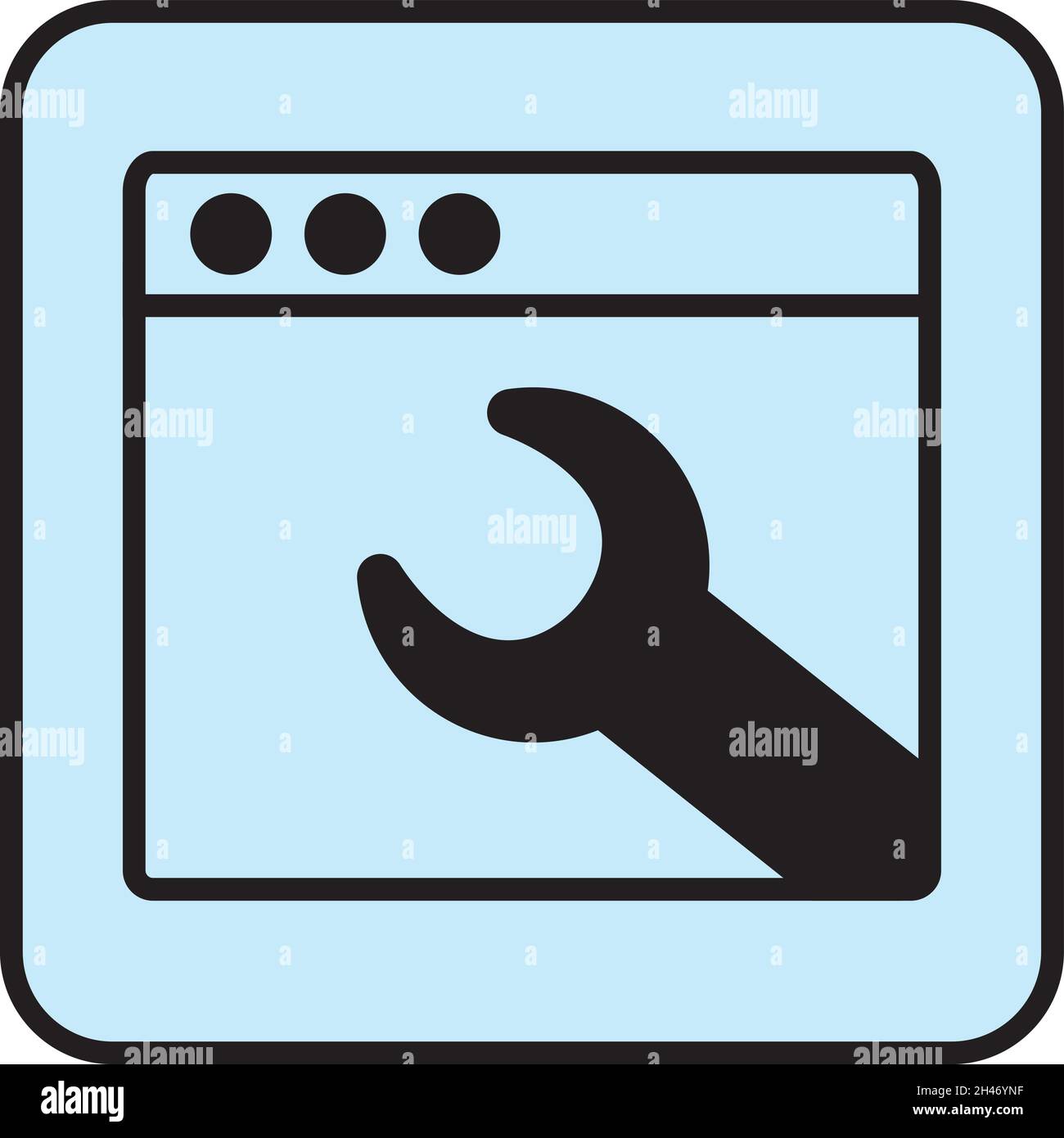 Computer wrench, illustration, vector, on a white background Stock ...
