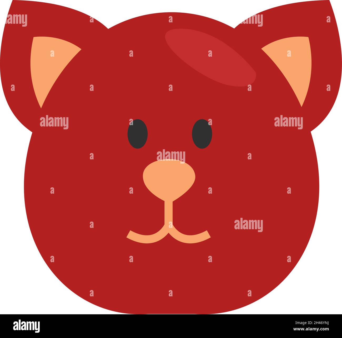 Red pet cat, illustration, vector, on a white background Stock Vector ...