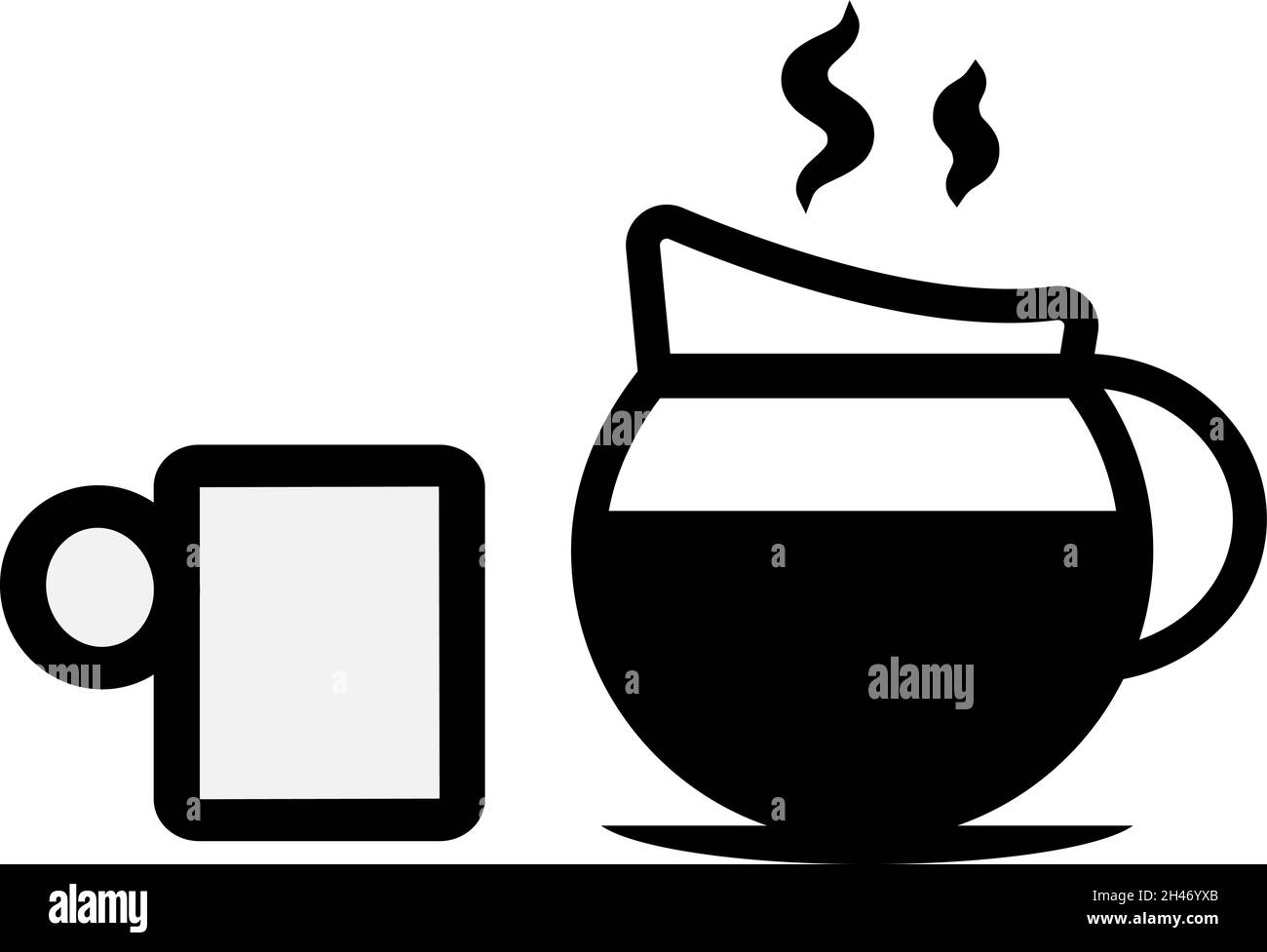 Brewed coffee, illustration, vector, on a white background Stock Vector ...