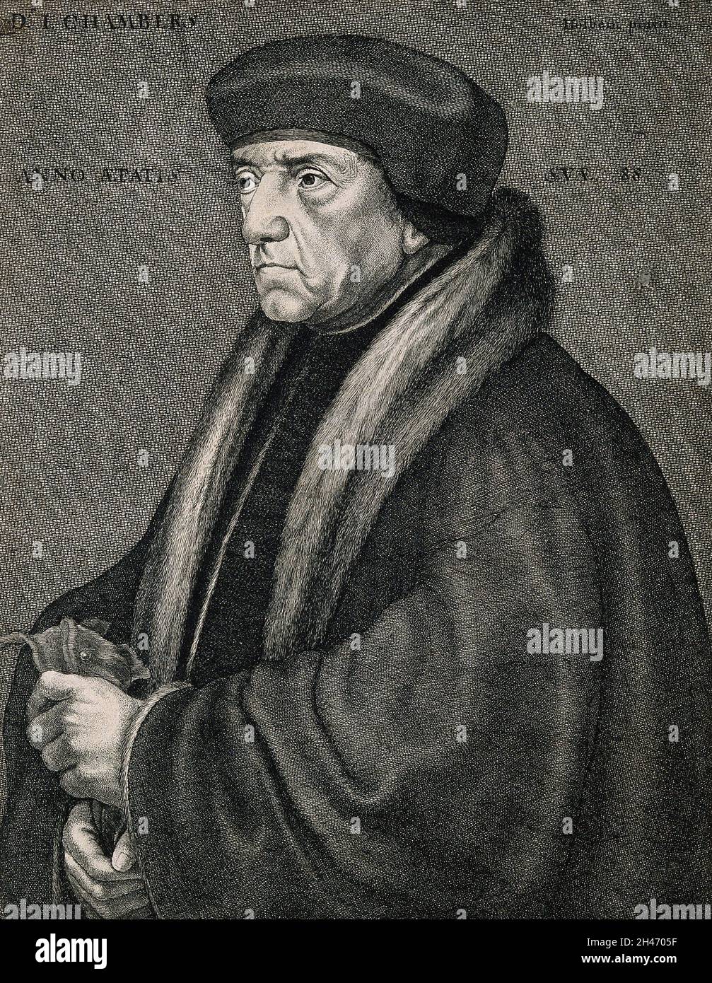 Sir John Chambers [Chambre]. Etching by W. Hollar, 1648, after H ...