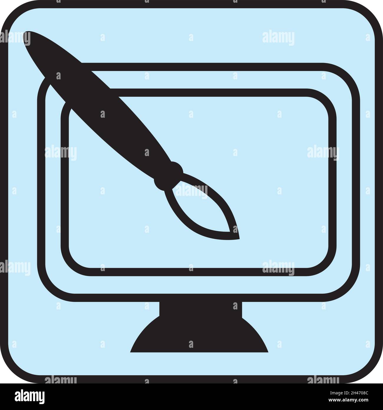 Computer writing, illustration, vector, on a white background Stock ...