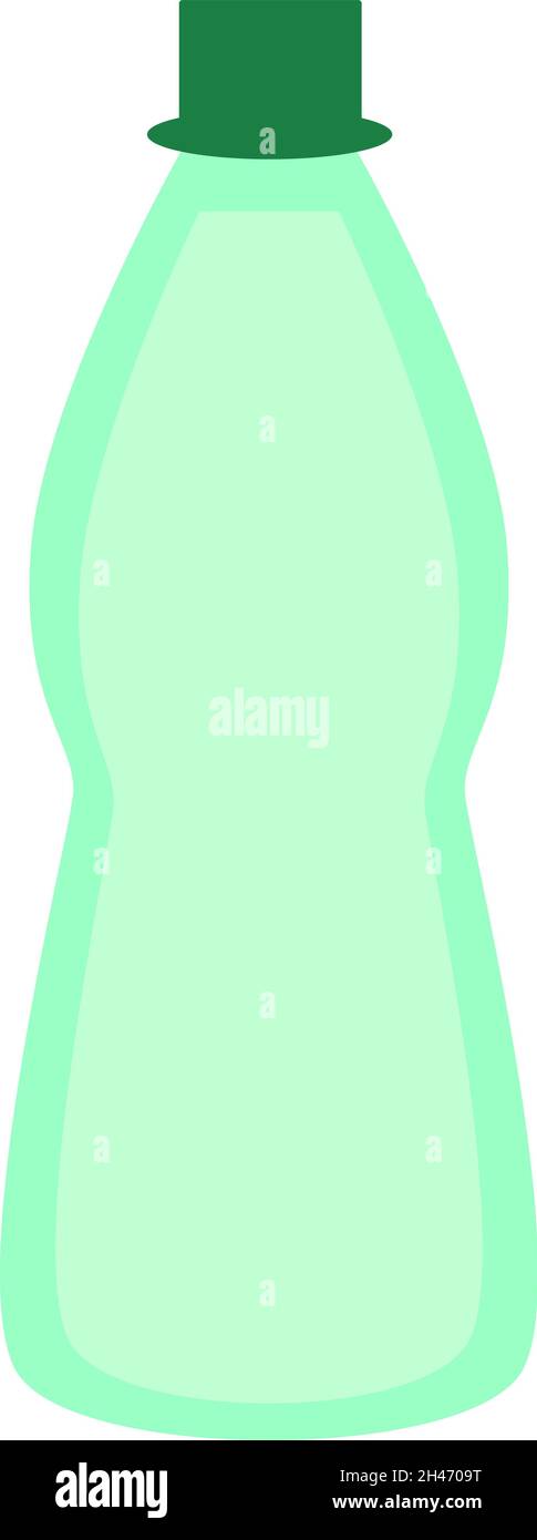 Small green bottle, illustration, vector, on a white background Stock ...