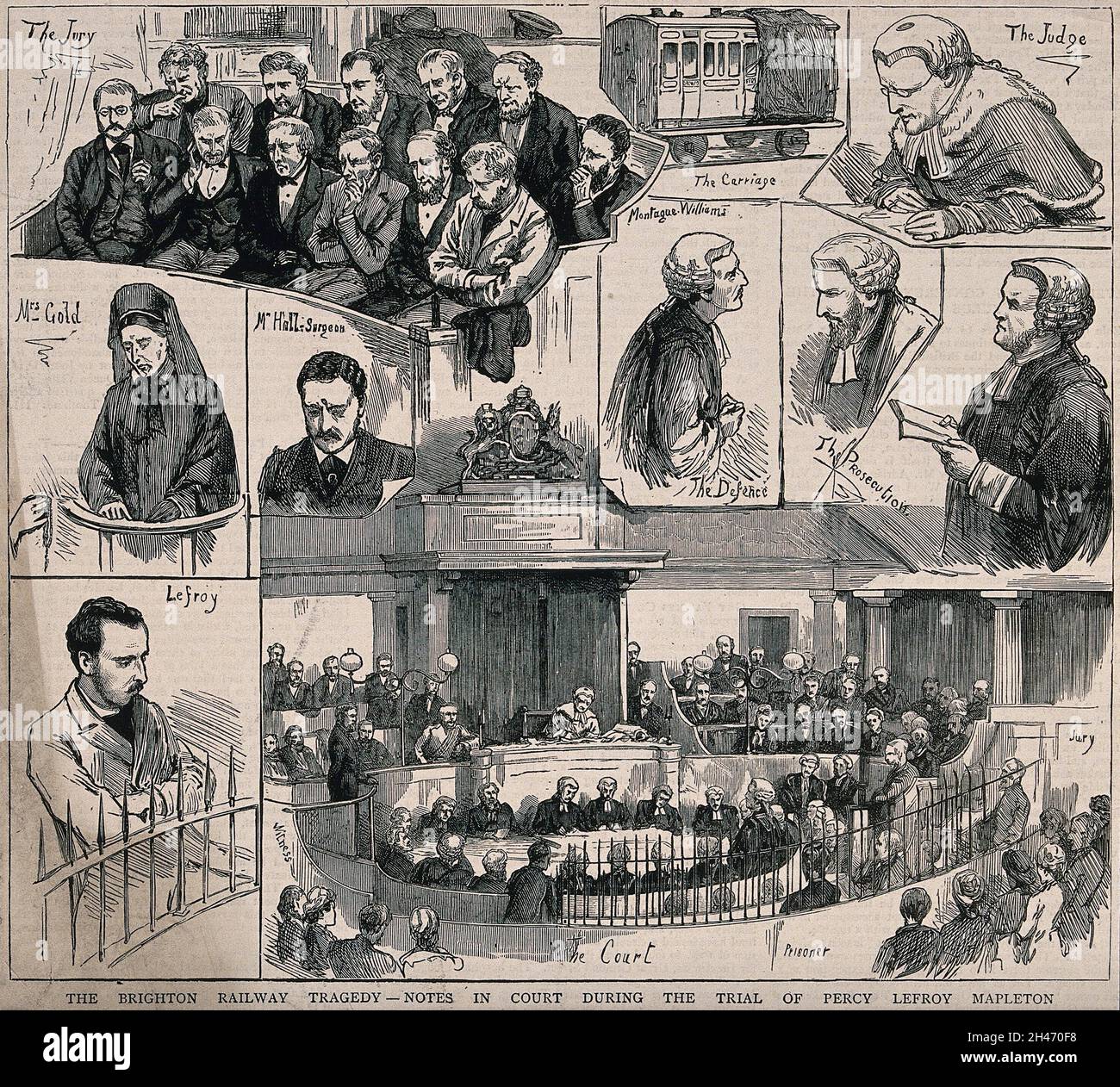 Scenes from the trial of Percy Lefroy Mapleton in connection with the ...