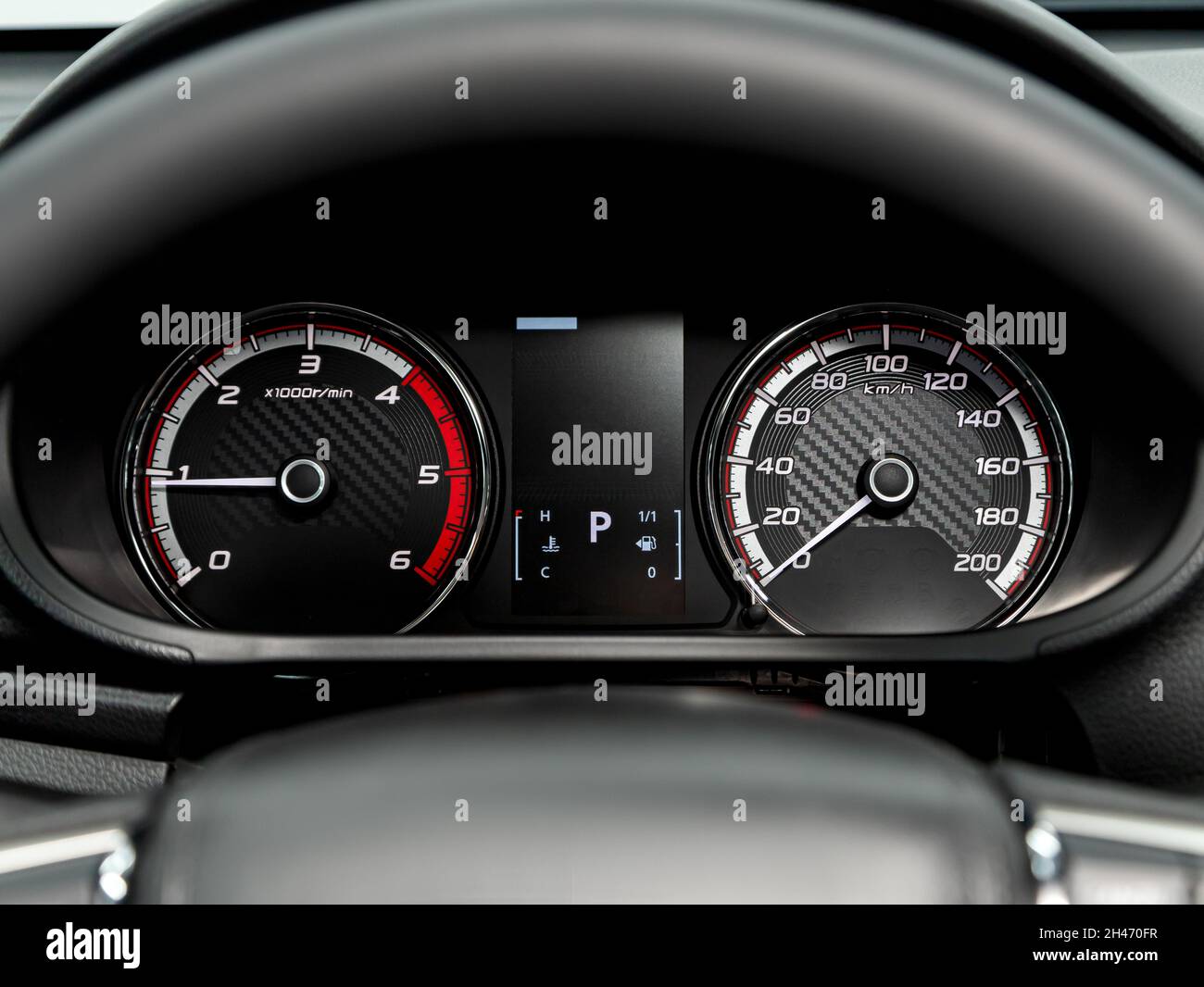 Car panel, digital bright speedometer, odometer and other tools Stock ...