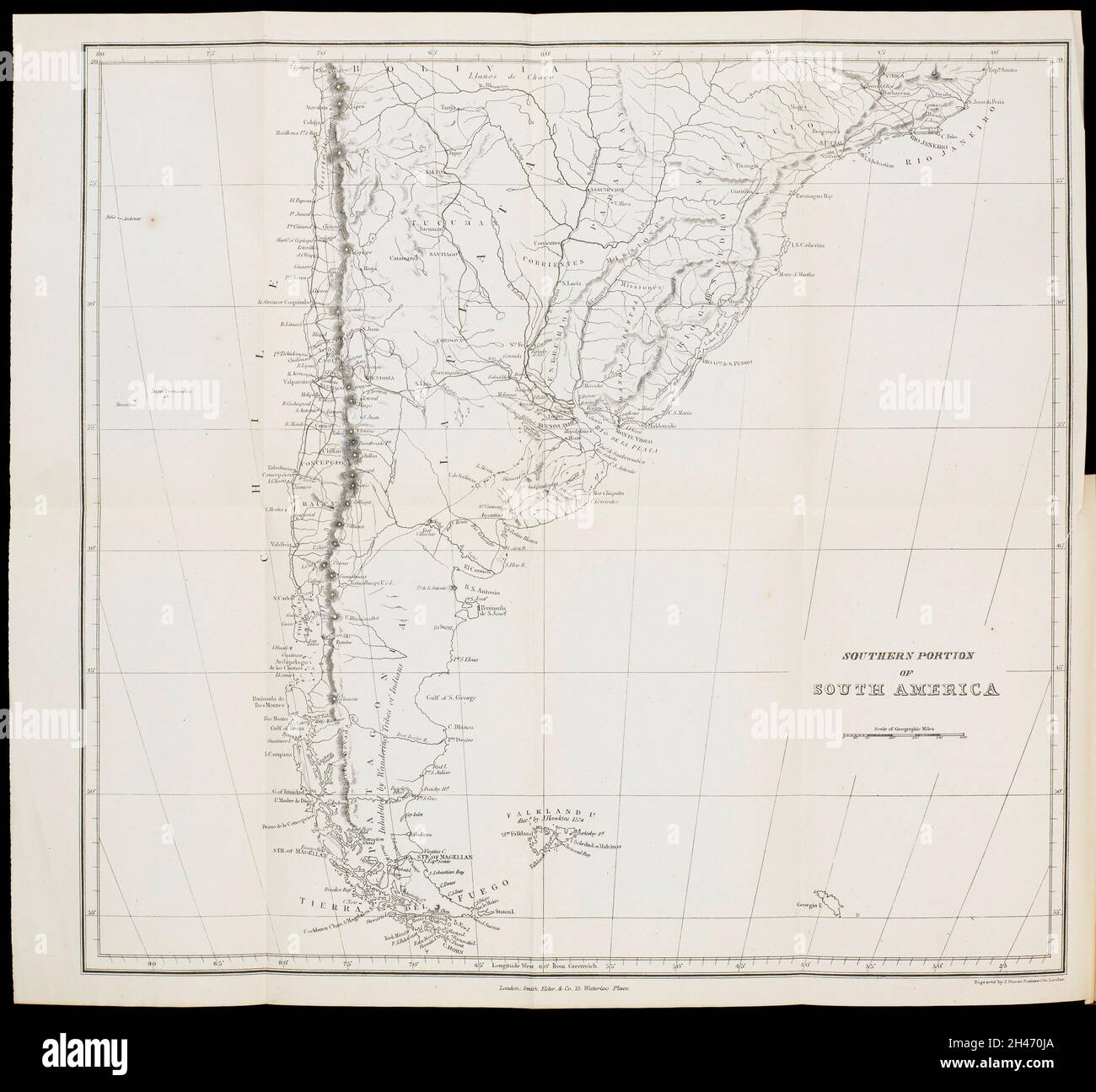Map of southern south america hi-res stock photography and images - Alamy