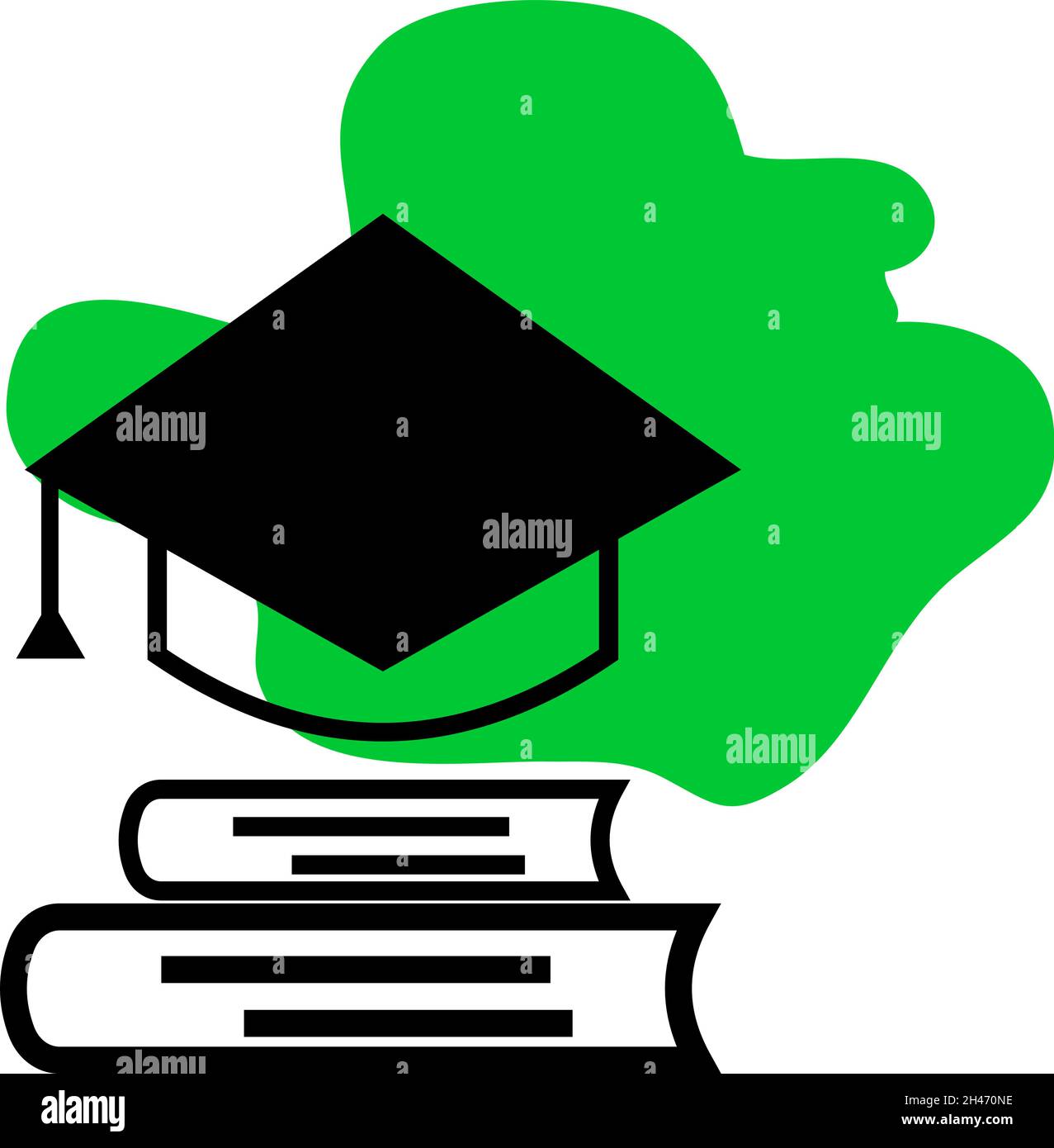Graduation cap on books Stock Vector Images - Alamy