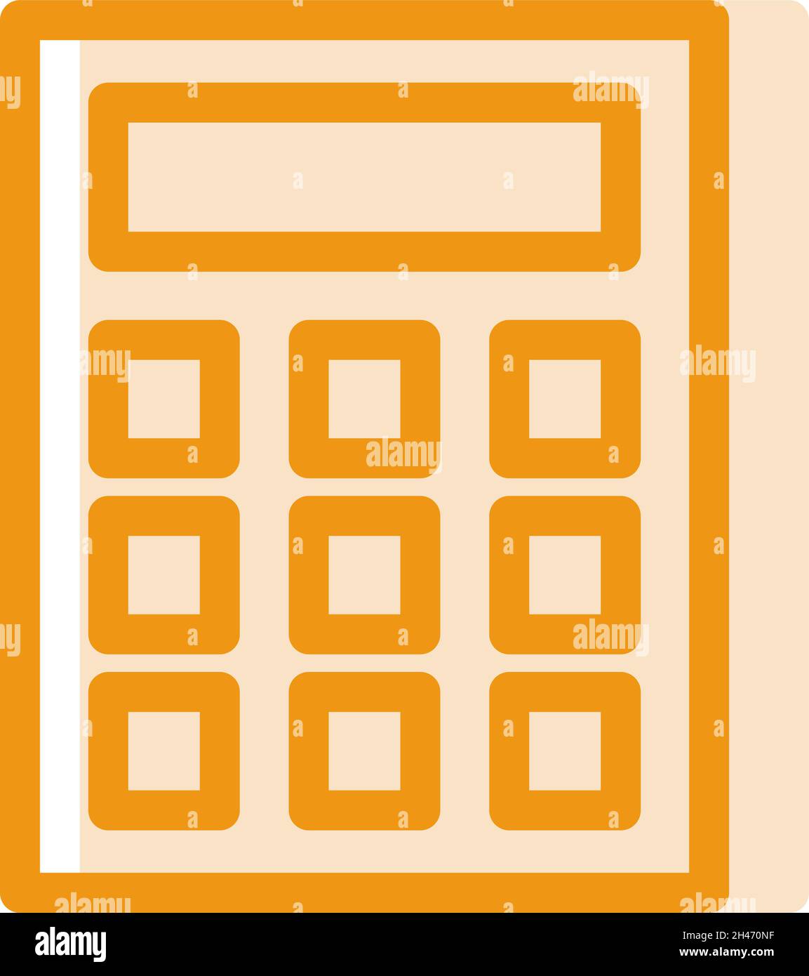 Orange school calculator, illustration, vector, on a white background ...