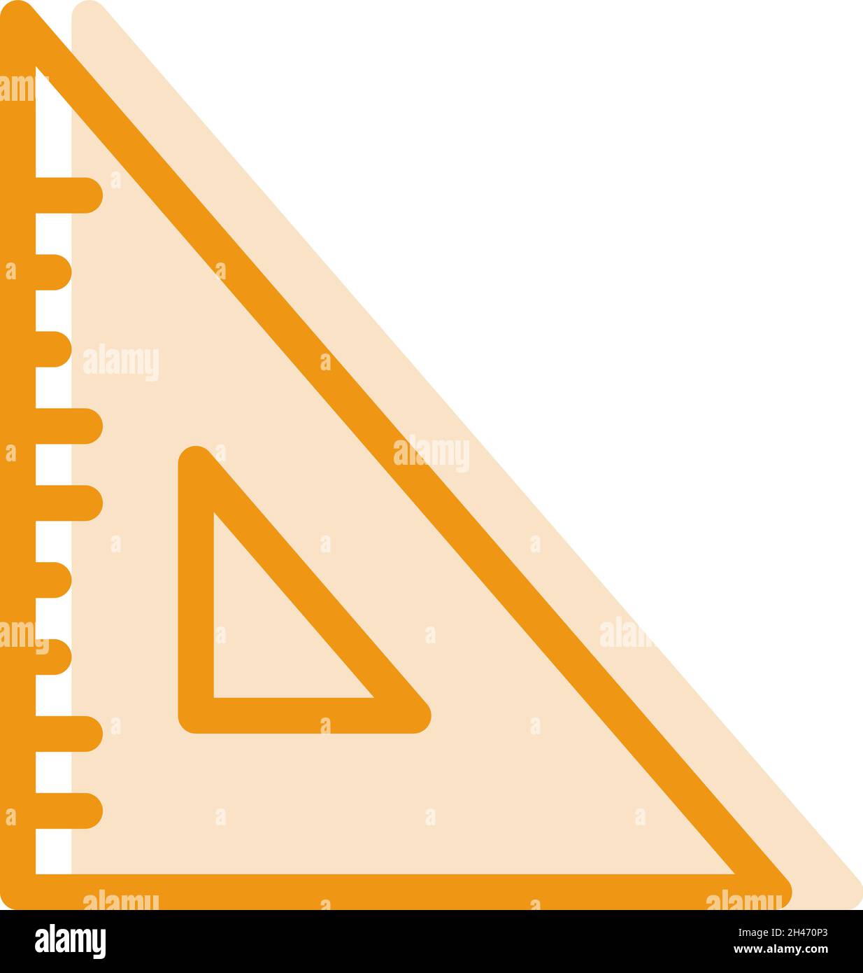 Orange school ruler, illustration, vector, on a white background Stock ...