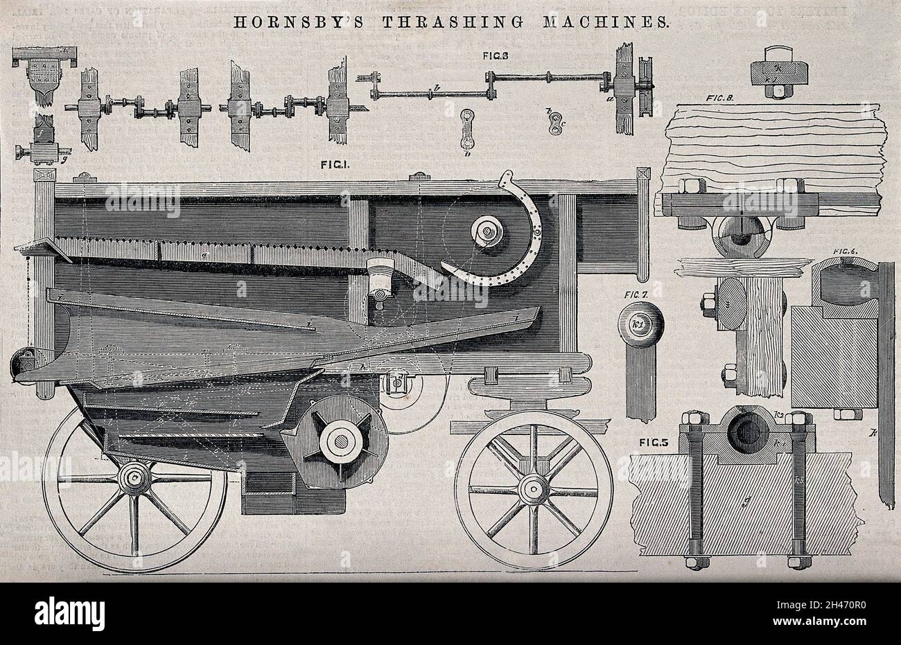 Threshing machine drawing hi-res stock photography and images - Alamy