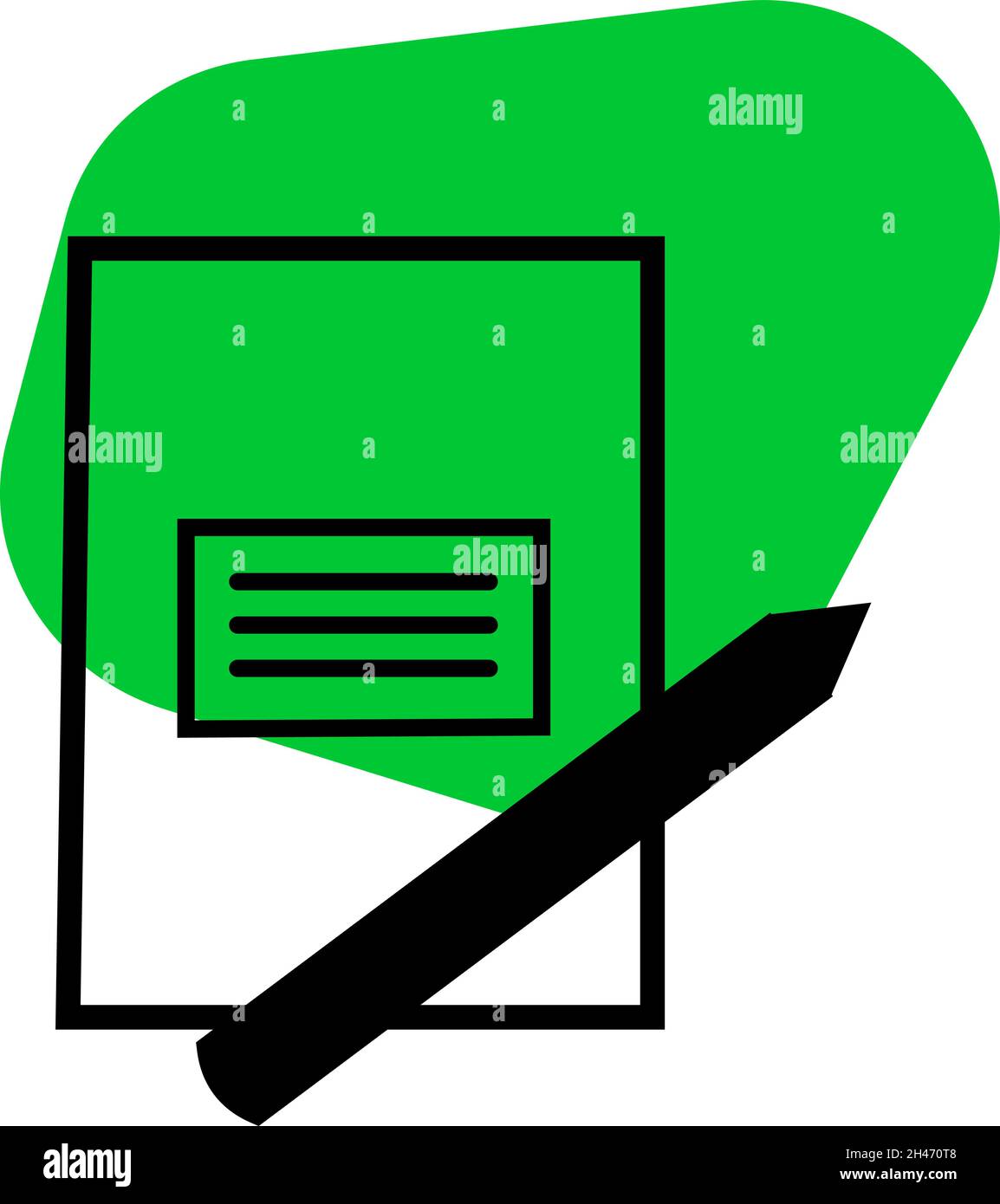 School book and pen, illustration, vector, on a white background Stock ...