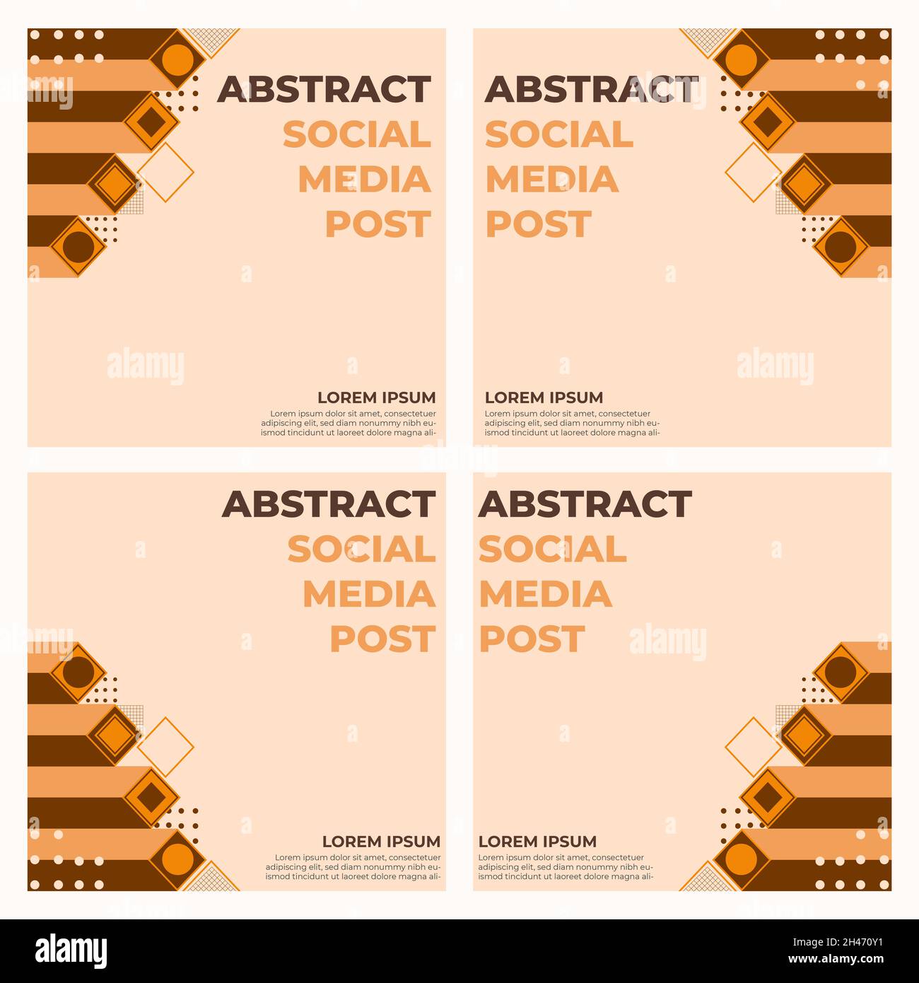 abstract geometric social media post template design Stock Photo - Alamy