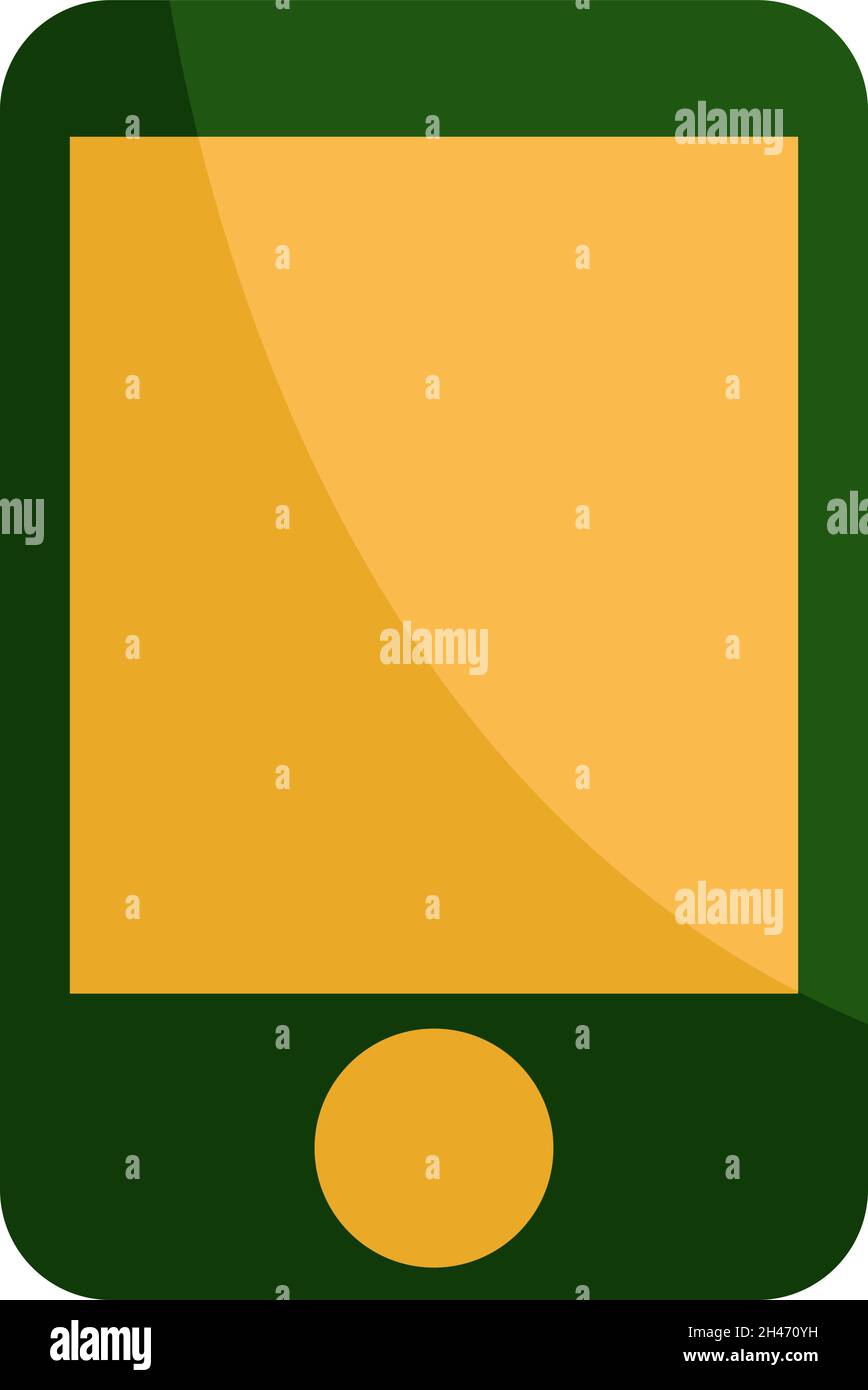 School green phone, illustration, vector, on a white background Stock ...