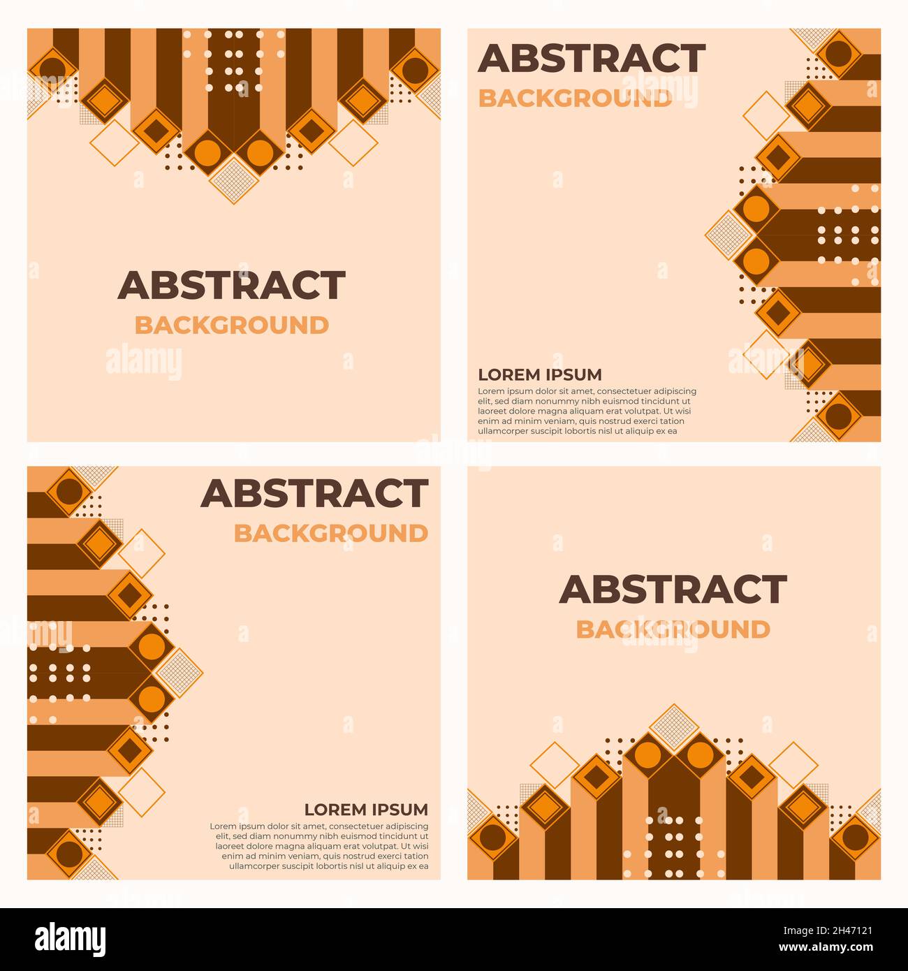 abstract geometric social media post template design Stock Photo - Alamy