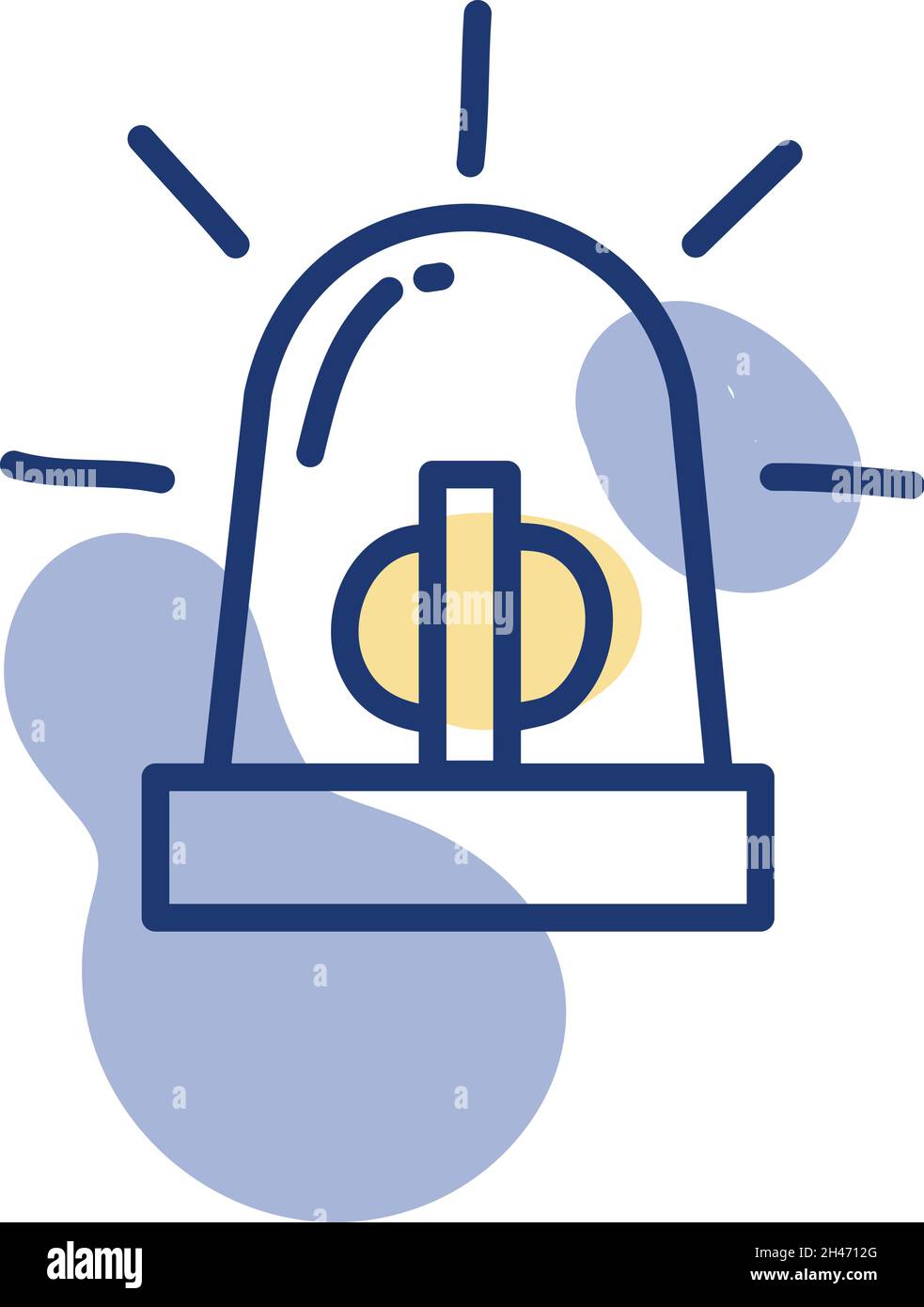 Police siren, illustration, vector, on a white background Stock Vector ...