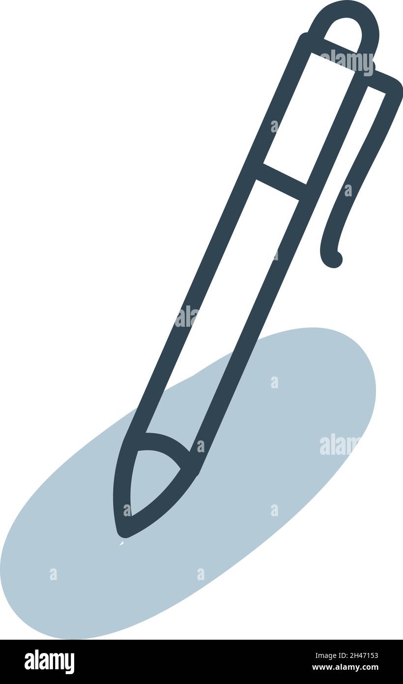 Office pen, illustration, vector, on a white background Stock Vector ...