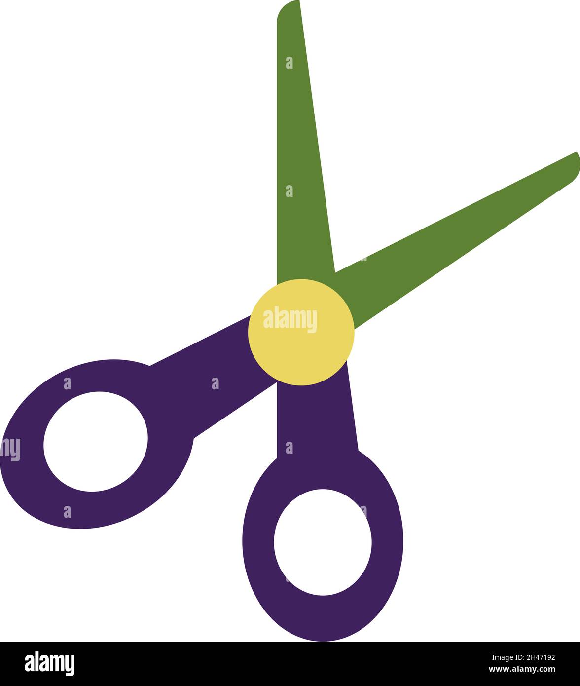 School scissors, illustration, vector, on a white background Stock ...