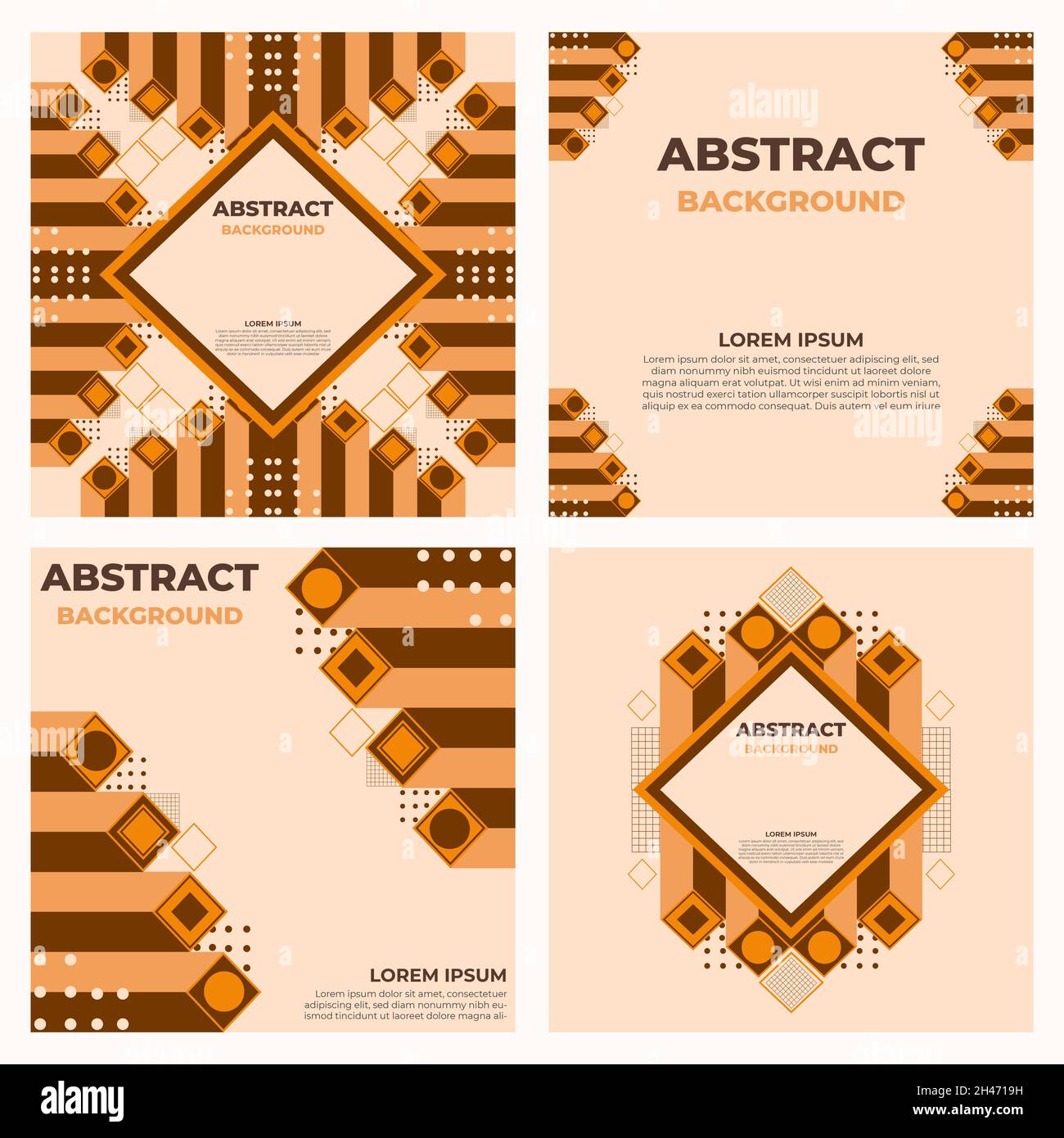 abstract geometric social media post template design Stock Photo - Alamy