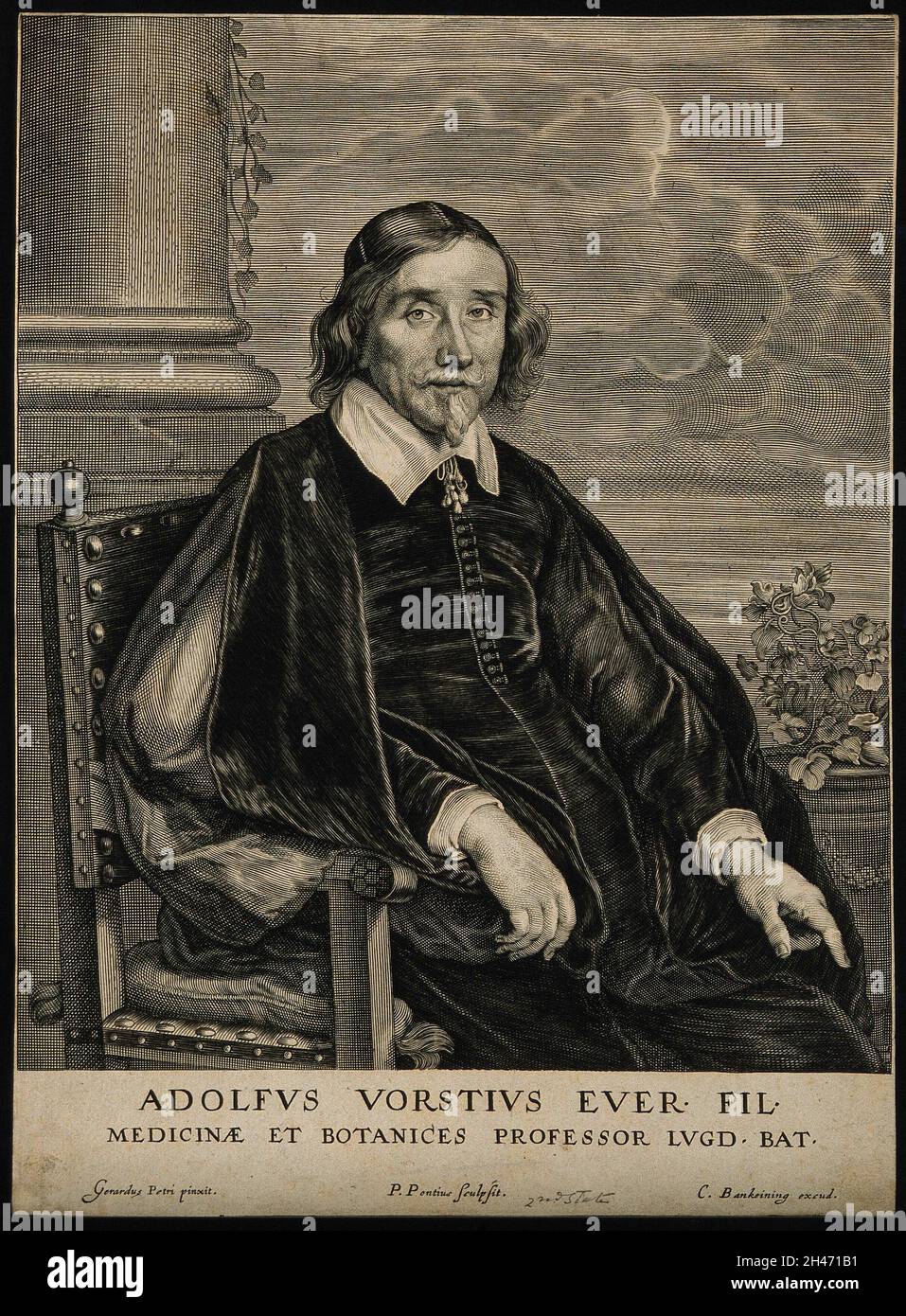 Adolphus Vorstius. Line engraving by P. Pontius after G. Petri Stock ...