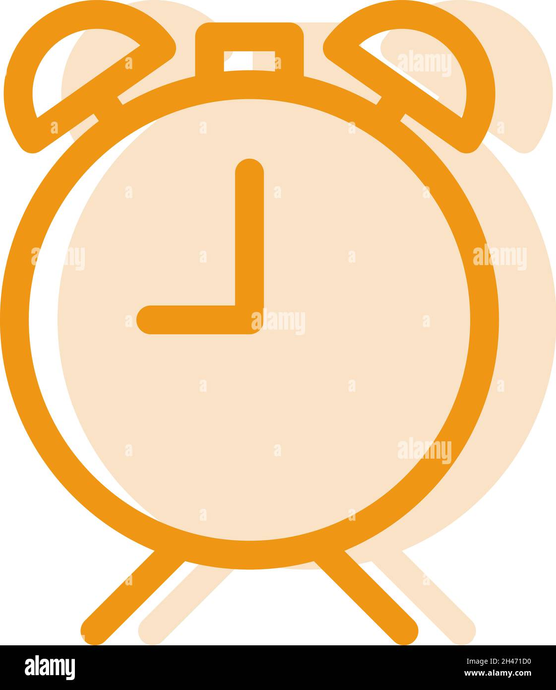 Orange school clock, illustration, vector, on a white background Stock ...