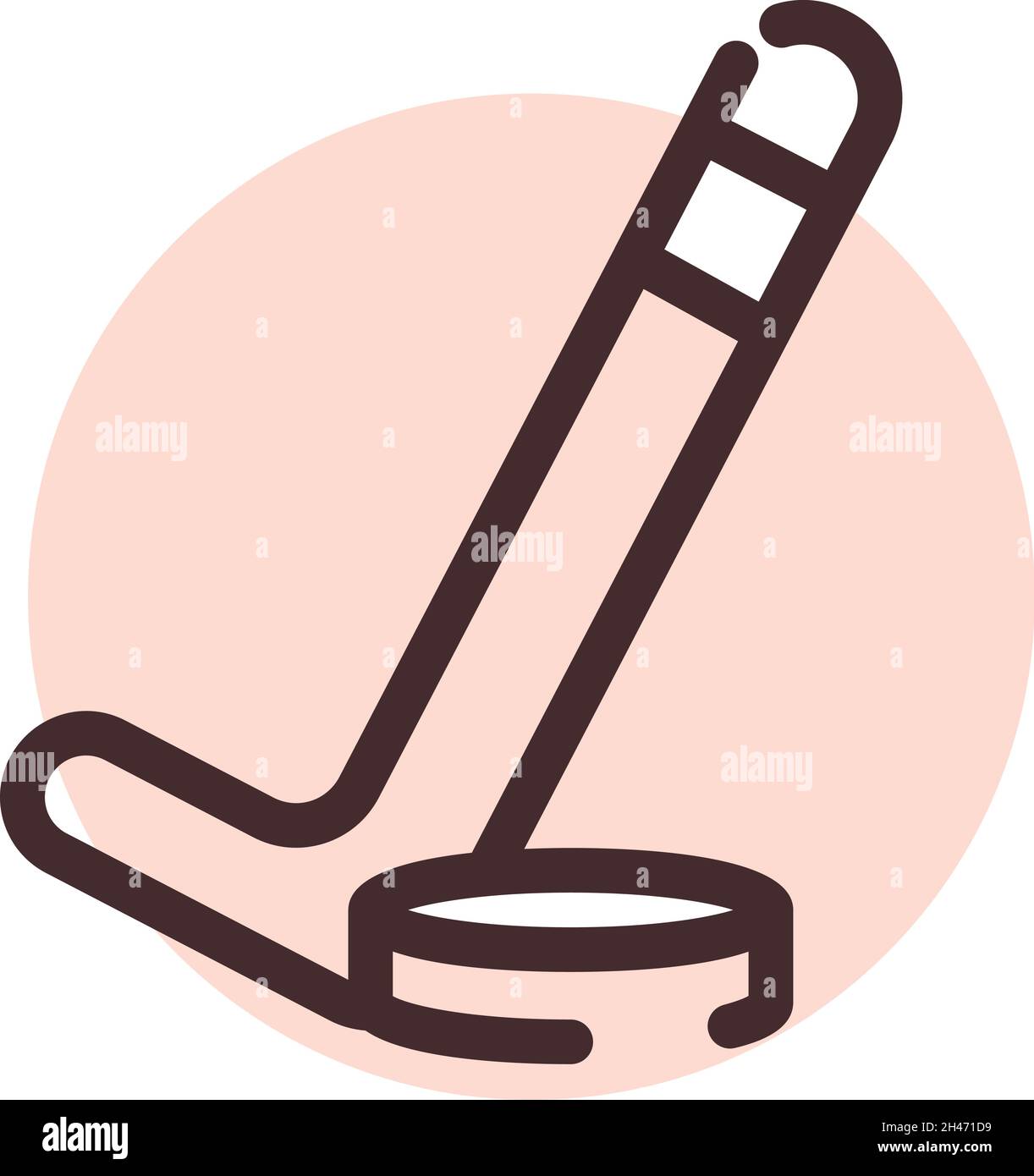 Hockey stick and puck, illustration, vector, on a white background ...