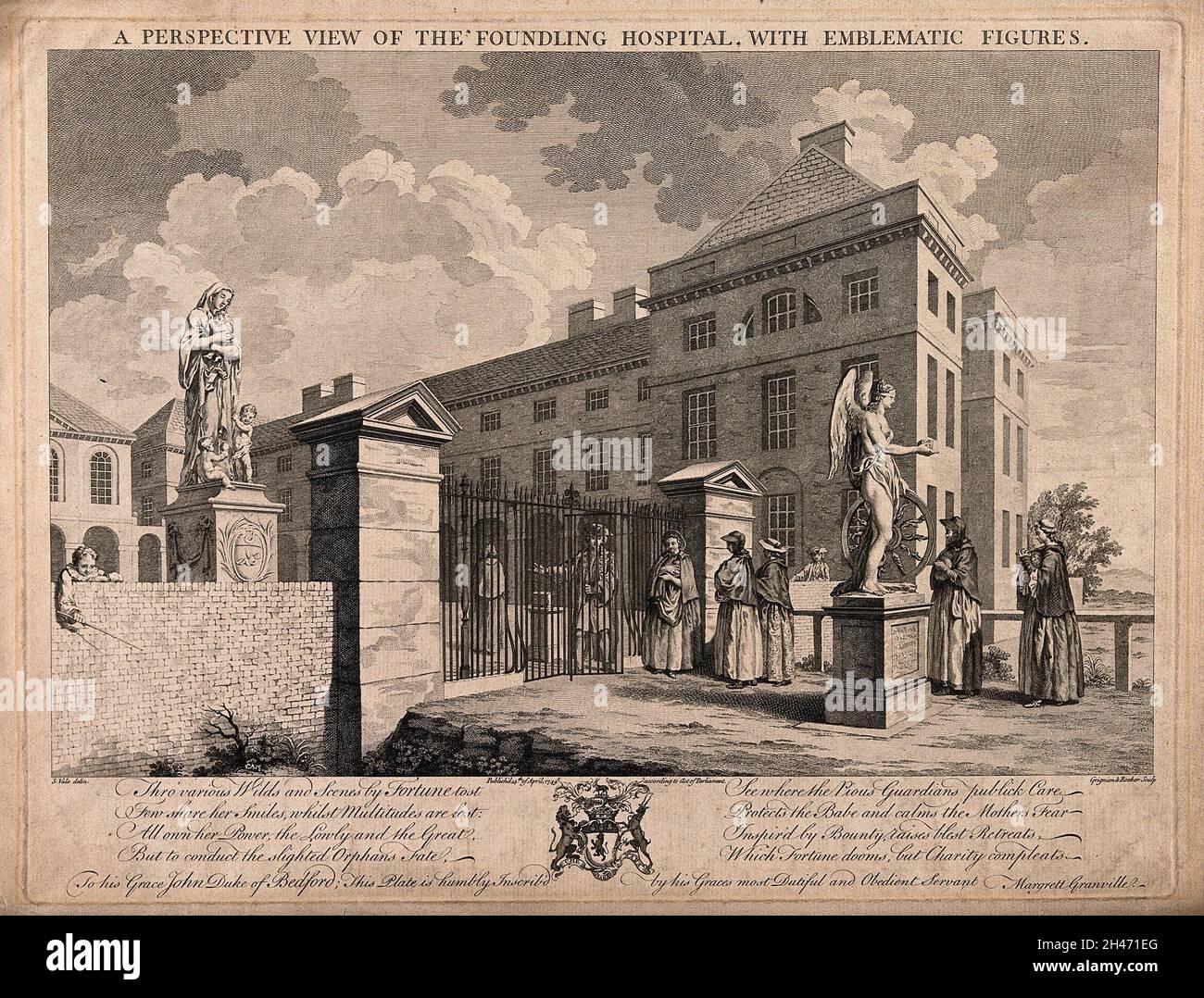 The Foundling Hospital, Holborn, London: a perspective view looking ...