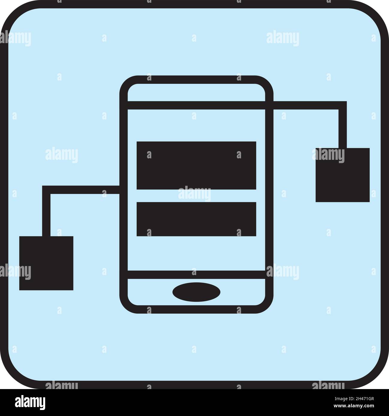 Phone programming, illustration, vector, on a white background Stock ...