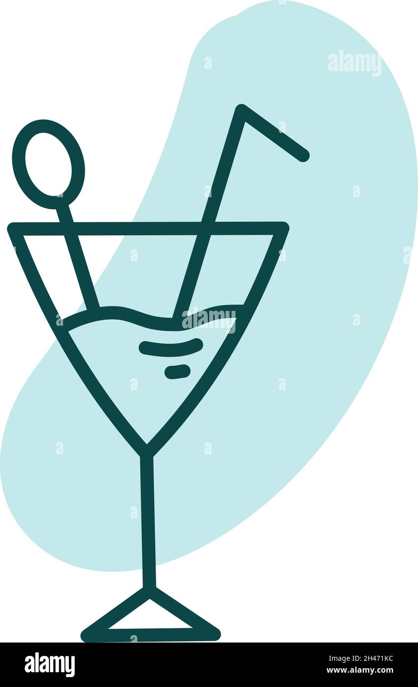 Beach coctail, illustration, vector, on a white background Stock Vector ...