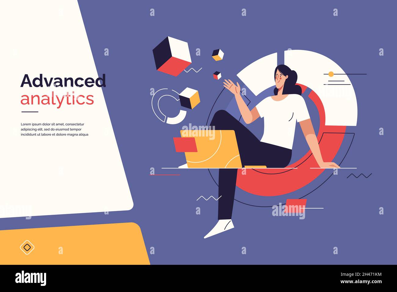 Vector illustration on the subject of data gathering, business ...