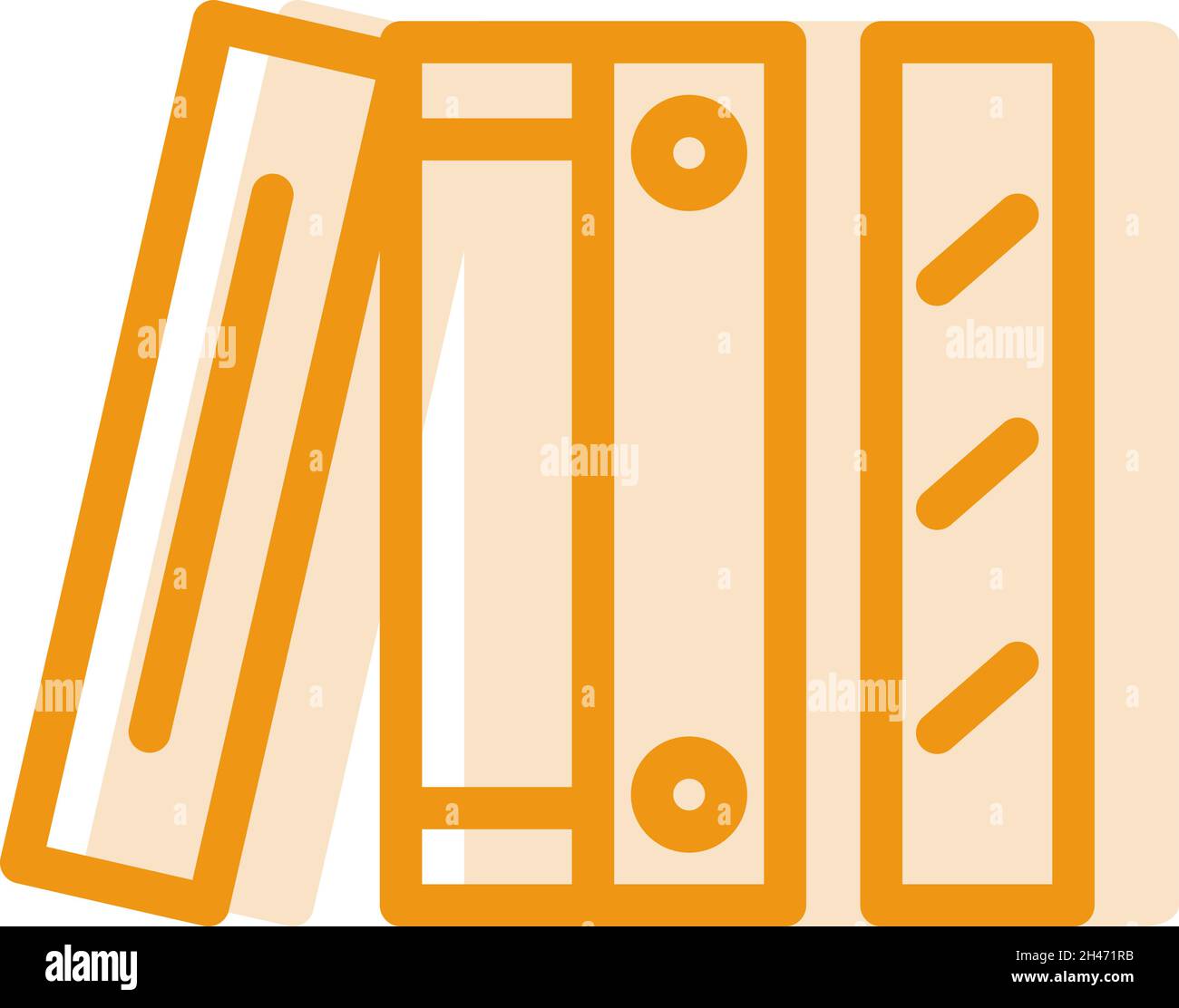 Orange school books, illustration, vector, on a white background Stock ...