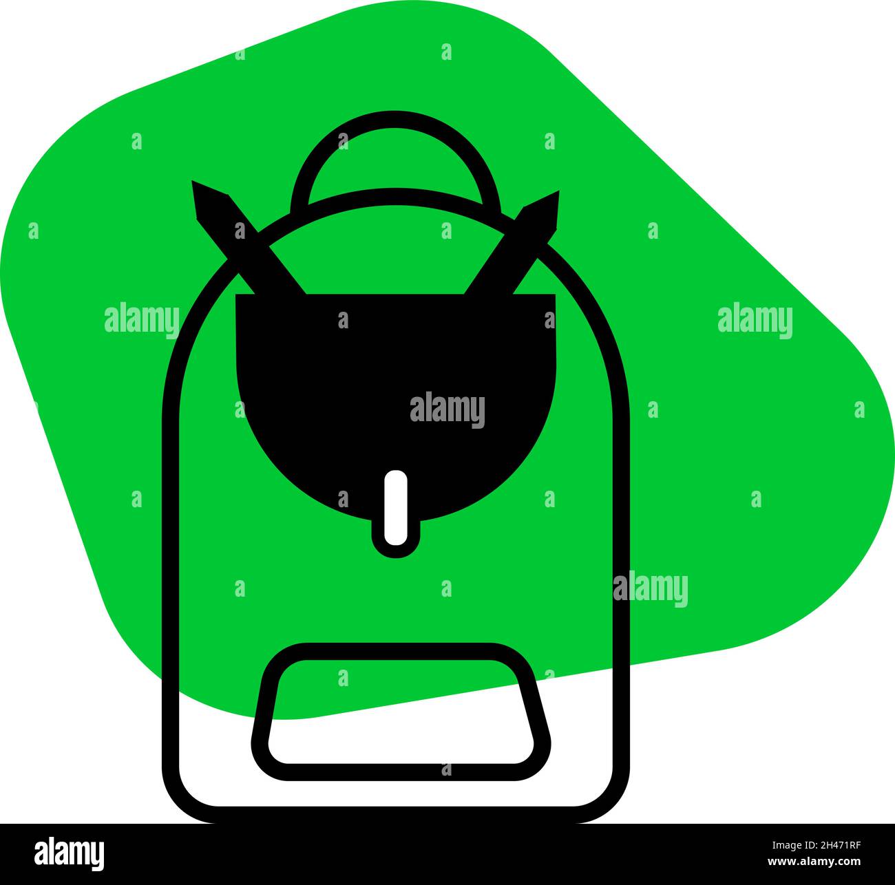 School bag, illustration, vector, on a white background Stock Vector ...