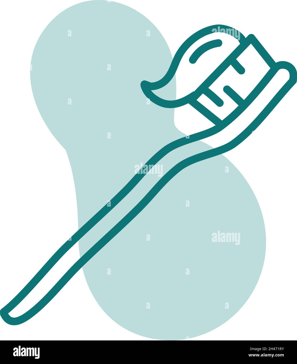 Toothpaste on toothbrush, illustration, vector, on a white background ...