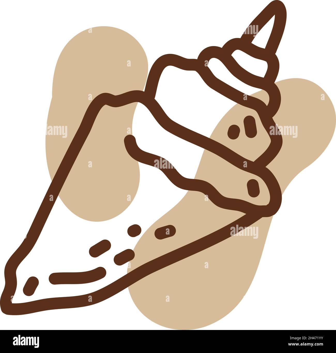 Alphabet cone sea shell, illustration, vector, on a white background ...