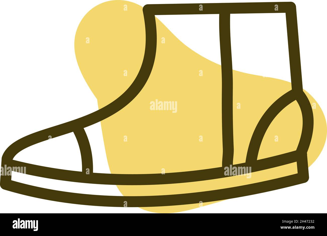 Simple yellow boots, illustration, vector, on a white background Stock ...