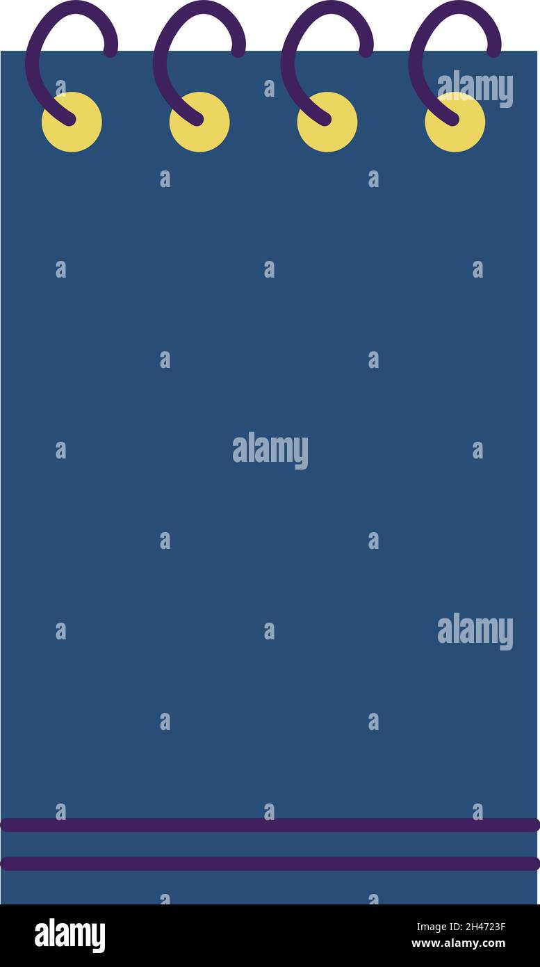 Small blue notebook, illustration, vector, on a white background Stock ...