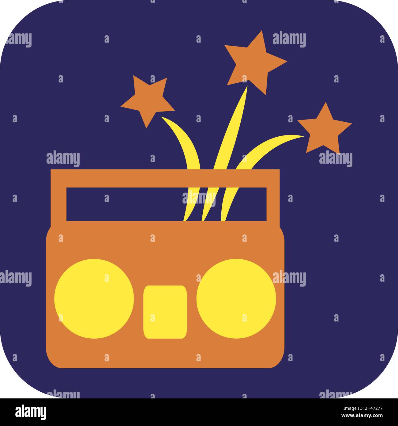 Party radio, illustration, vector, on a white background Stock Vector ...