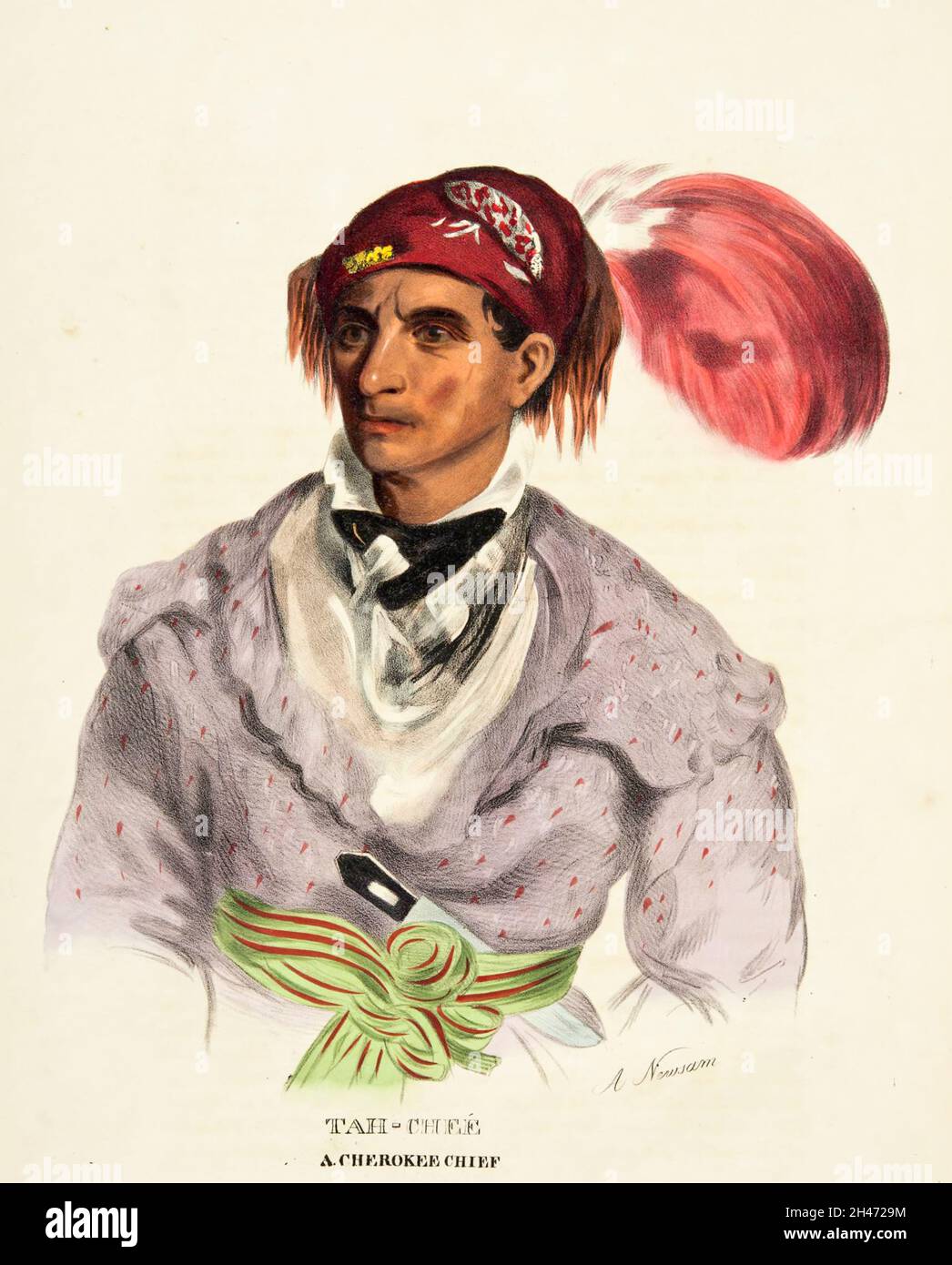 Tahchee (Dutch) Cherokee Chief from the book ' History of the Indian Tribes of North America ...