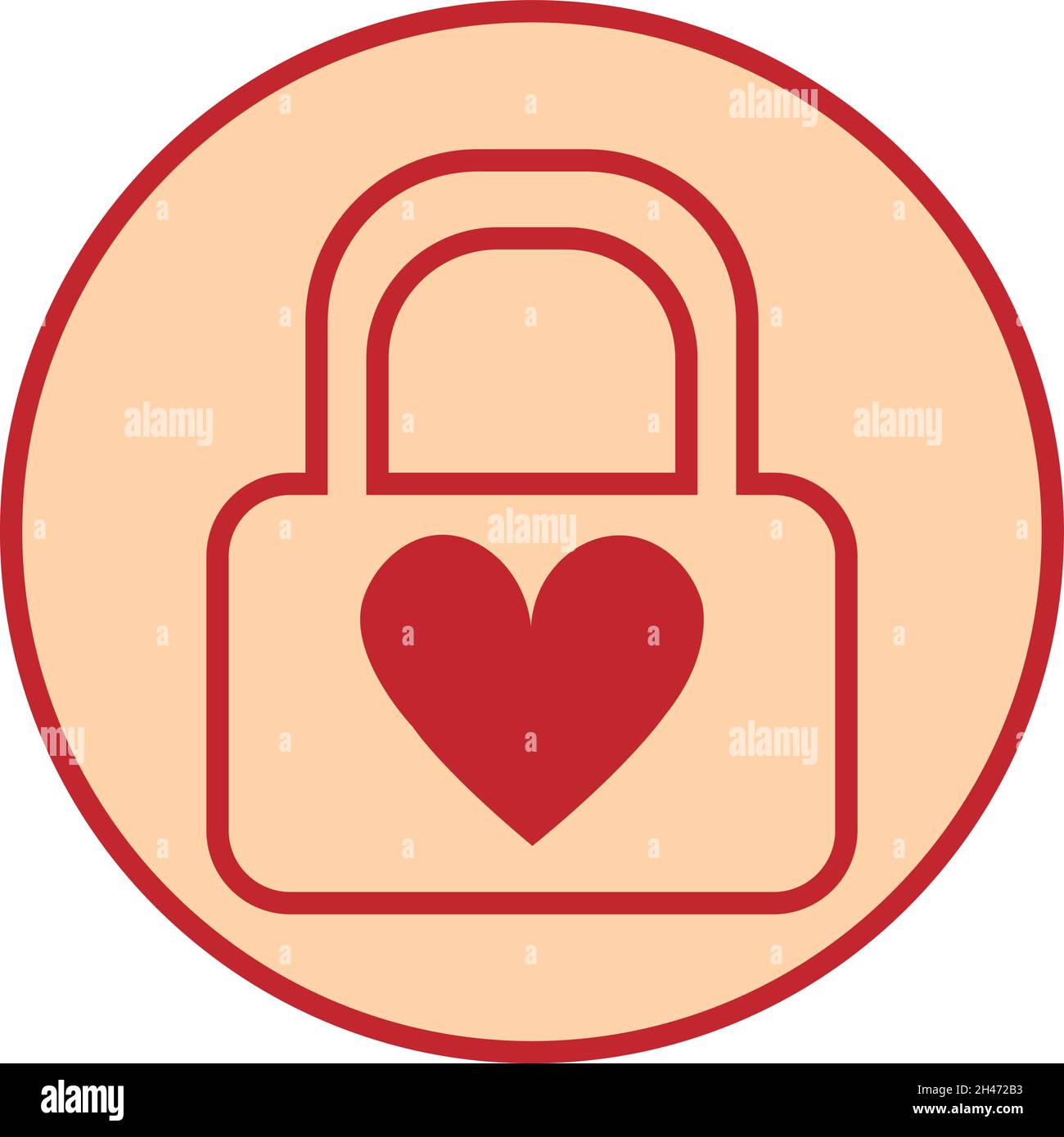 Heart lock, illustration, vector, on a white background Stock Vector ...